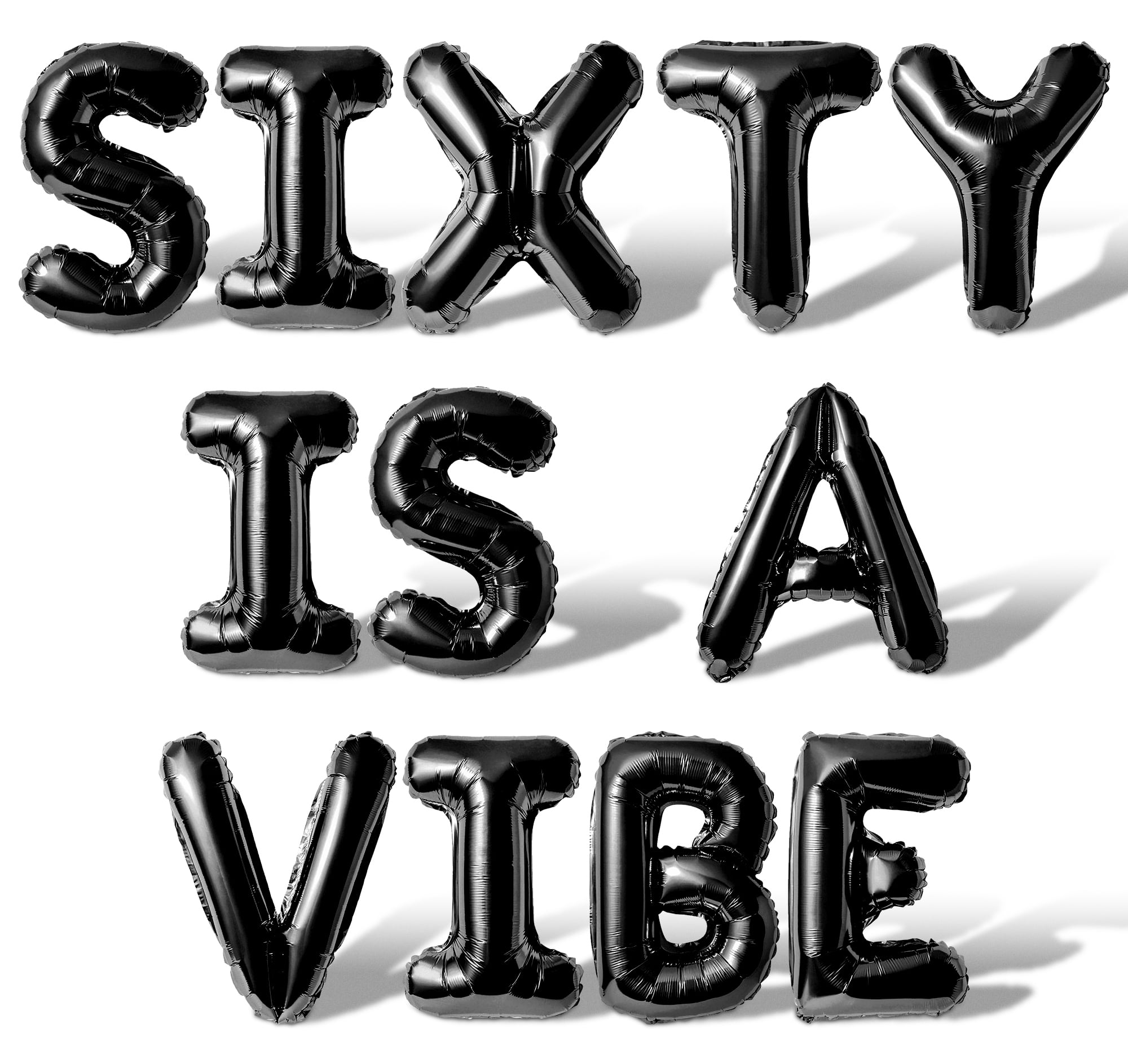 Letter Balloons - SIXTY IS A VIBE 16" Inch Alphabet Letters Foil Mylar ...