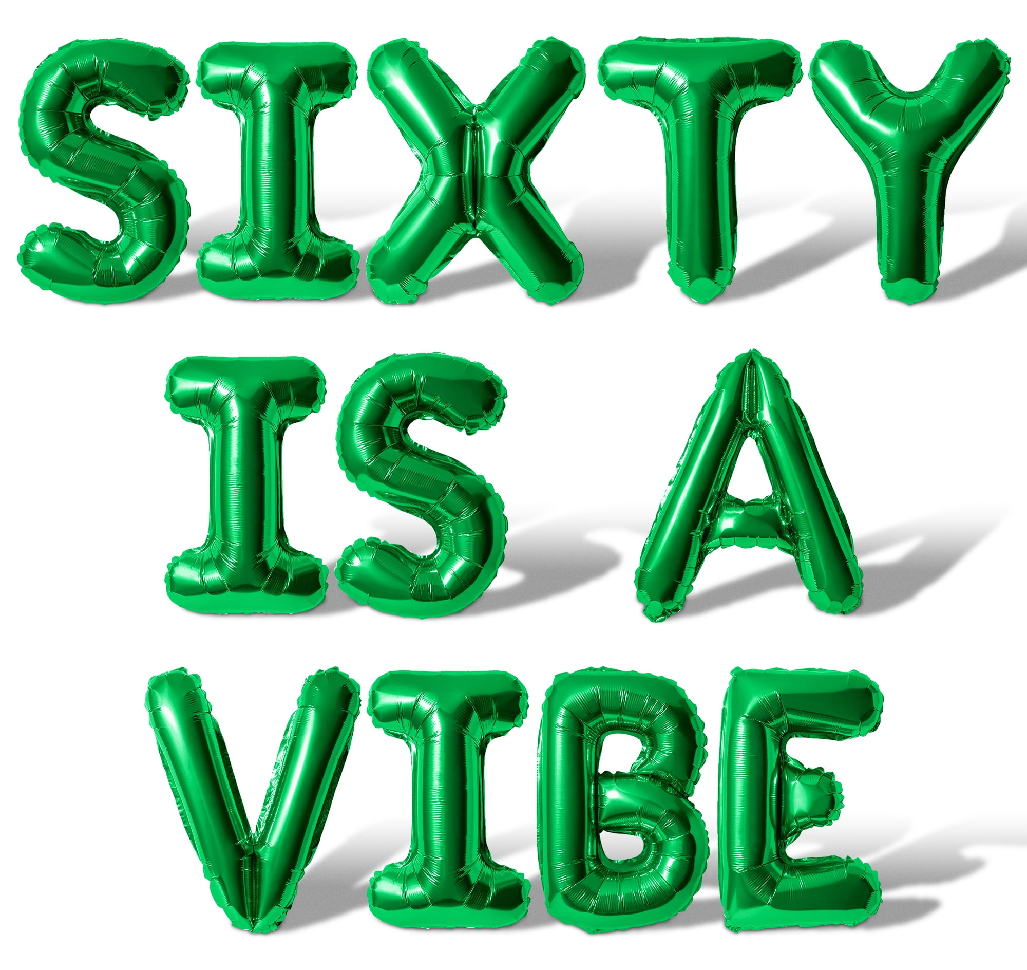 Letter Balloons - SIXTY IS A VIBE 16" Inch Alphabet Letters Foil Mylar ...