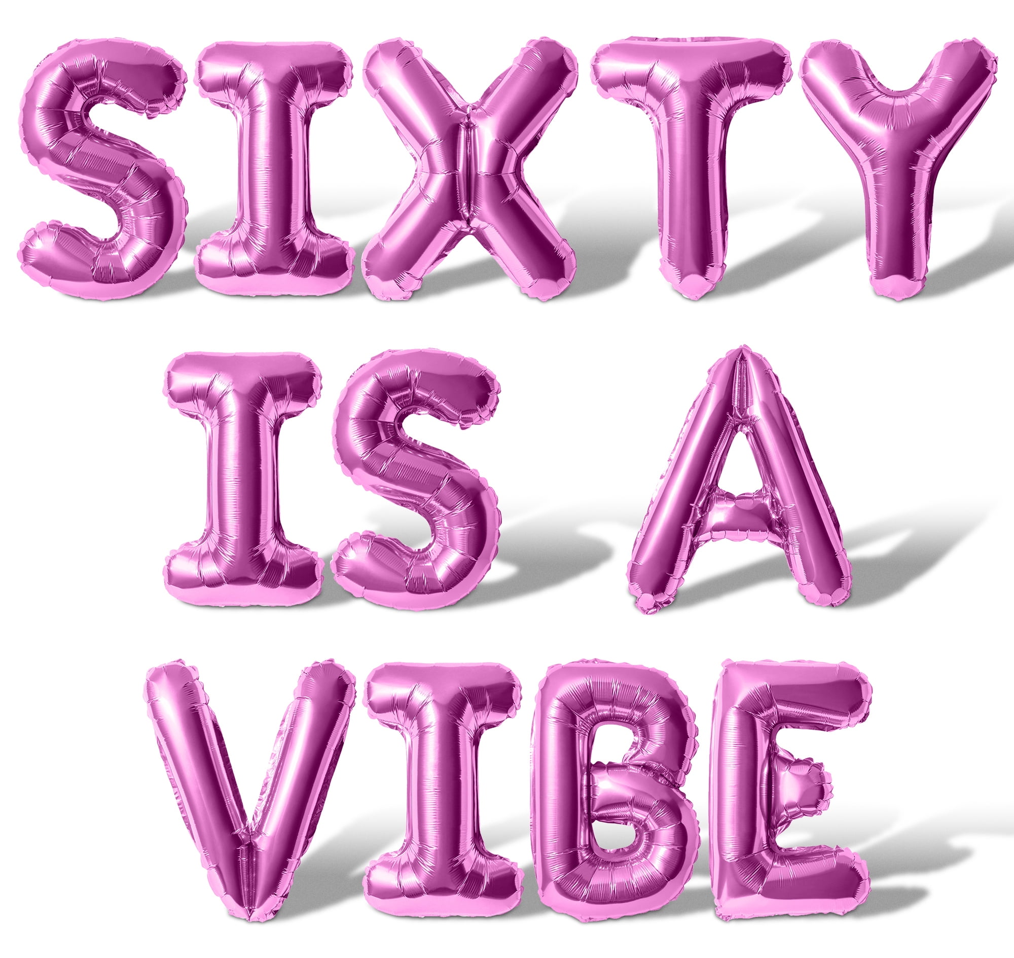 Letter Balloons - SIXTY IS A VIBE 16" Inch Alphabet Letters Foil Mylar ...