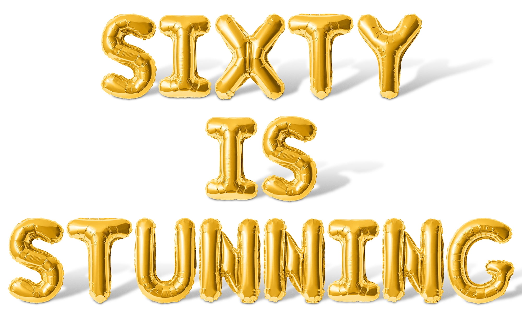 Letter Balloons - SIXTY IS STUNNING 16" Inch Alphabet Letters Foil ...