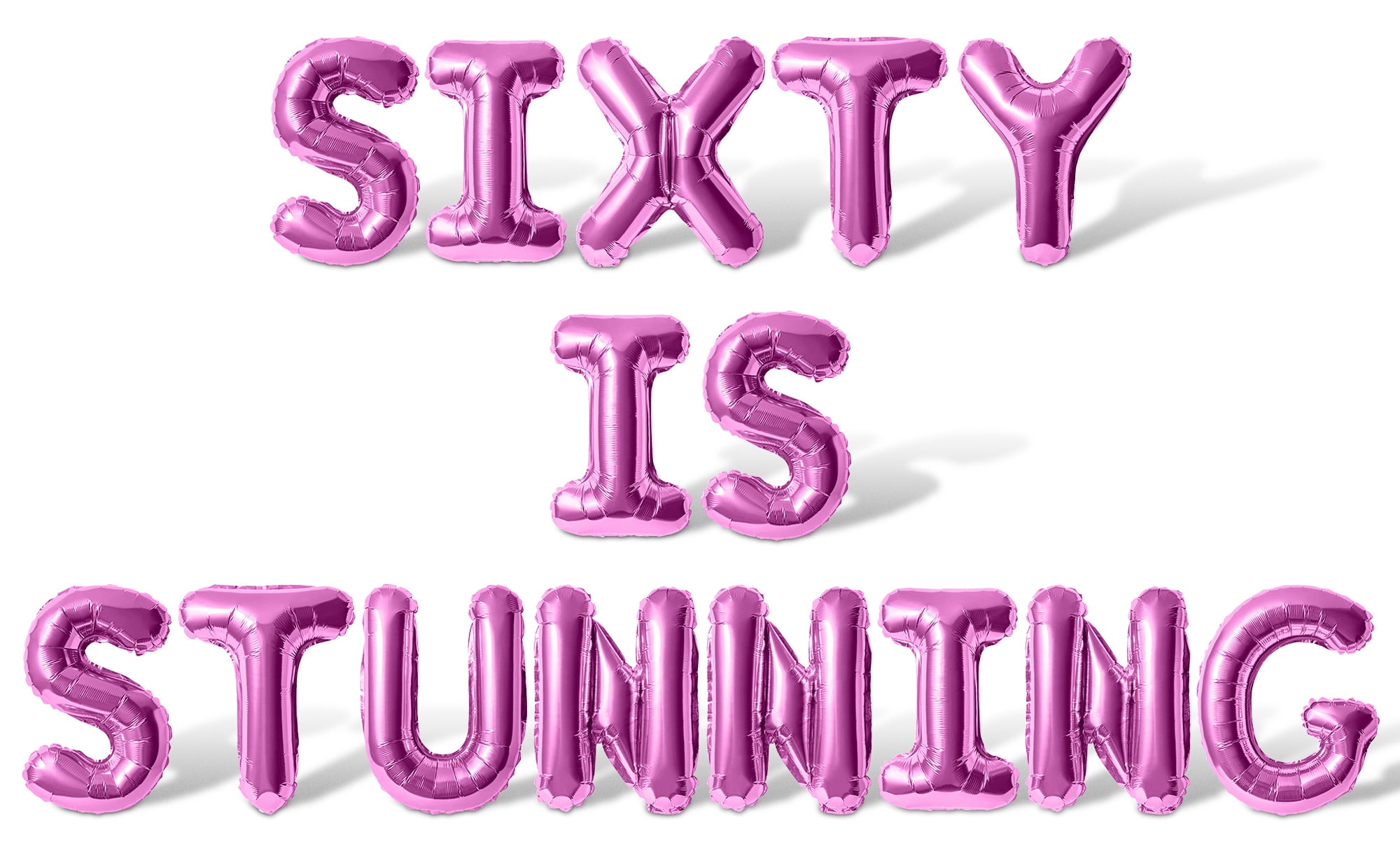 Letter Balloons - SIXTY IS STUNNING 16" Inch Alphabet Letters Foil ...