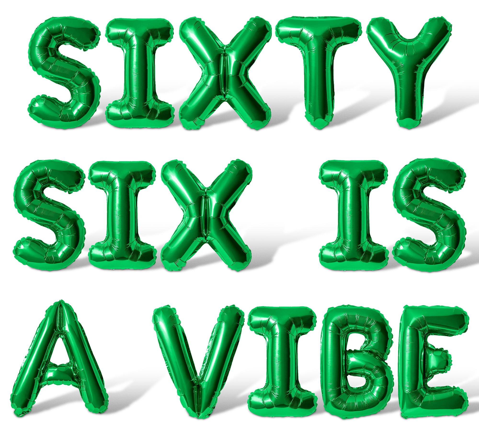 Letter Balloons - SIXTY SIX IS A VIBE 16" Inch Alphabet Letters Foil ...