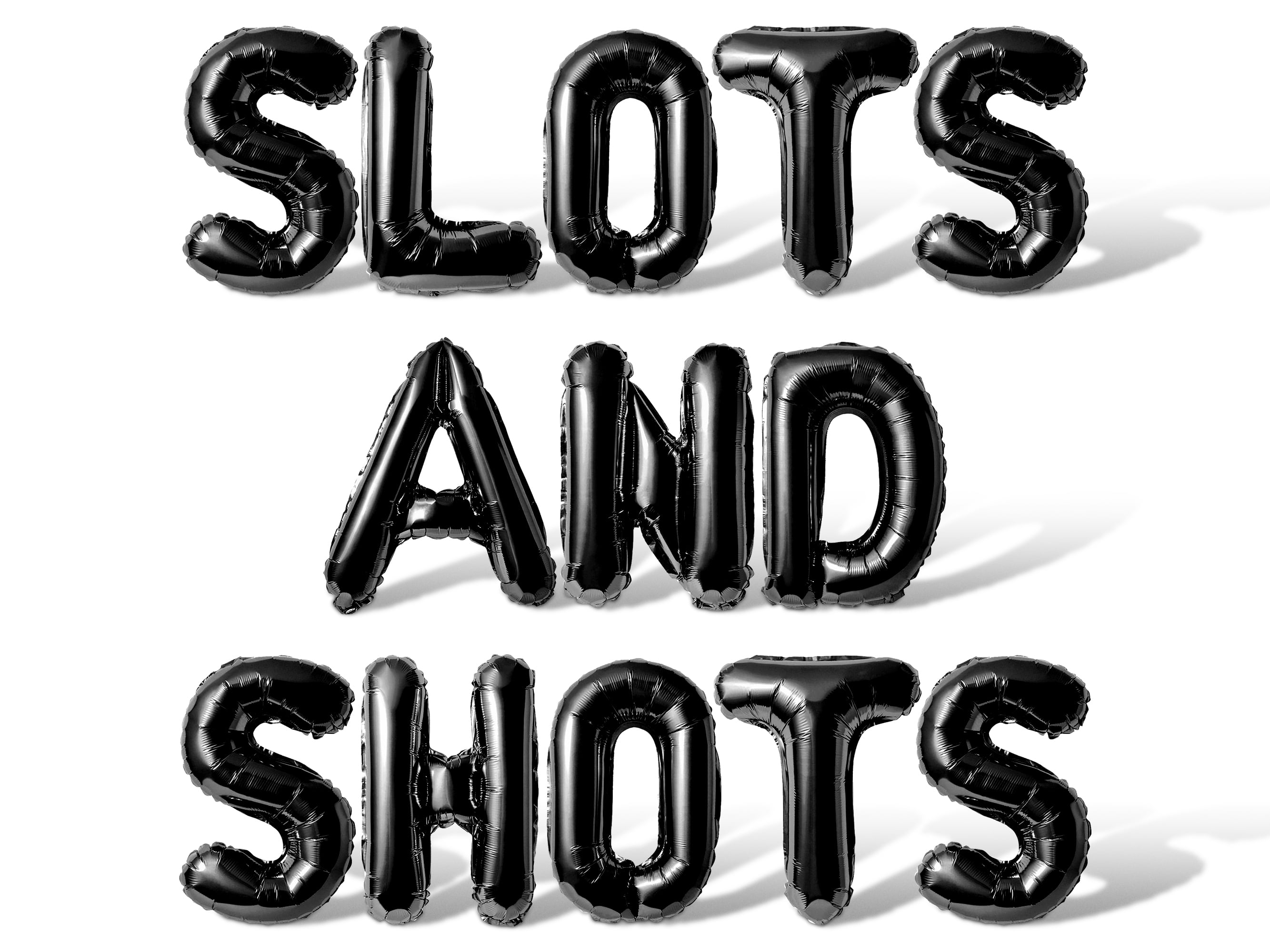 Letter Balloons - SLOTS AND SHOTS 16" Inch Alphabet Letters Foil Mylar ...