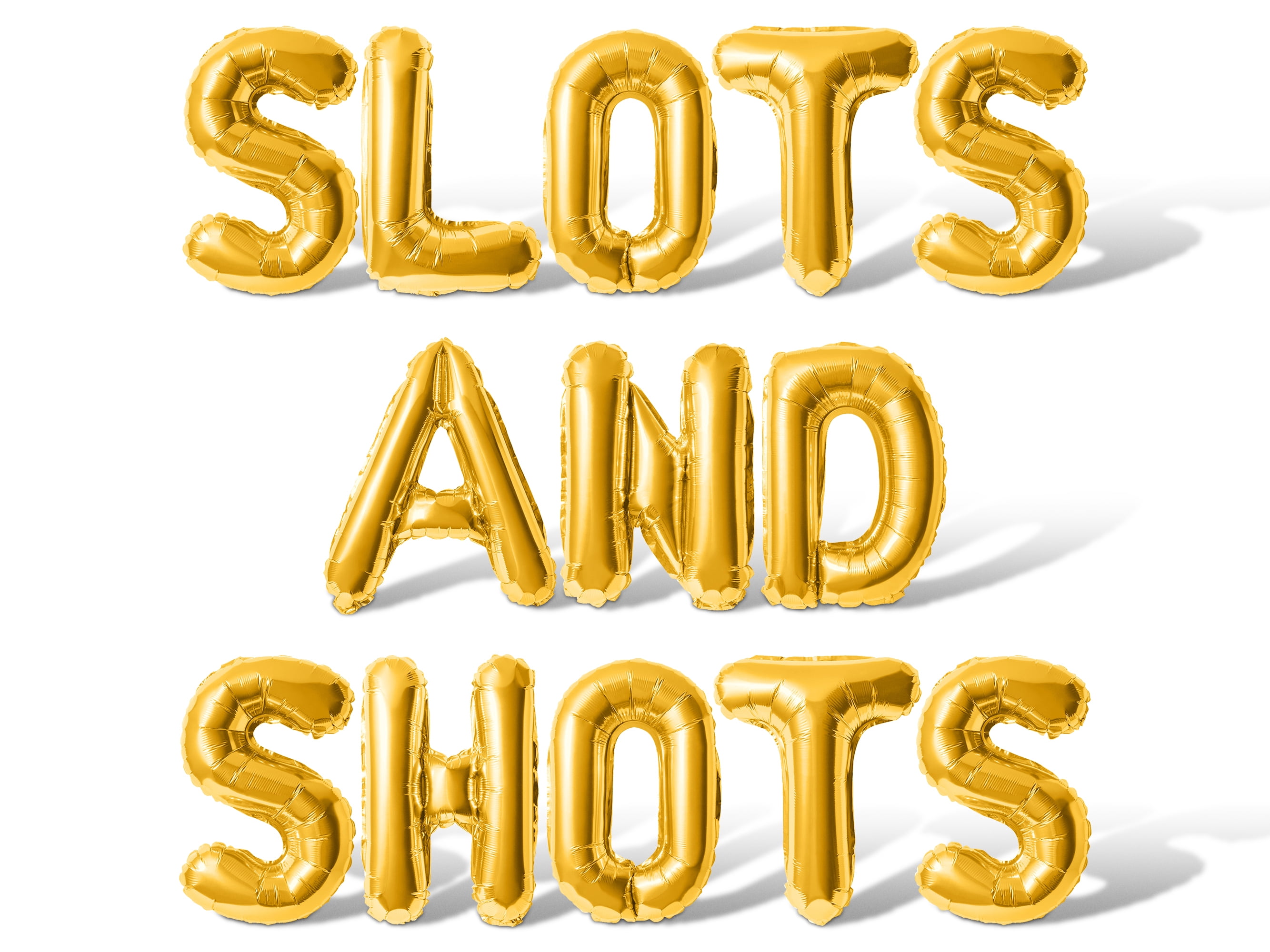Letter Balloons - SLOTS AND SHOTS 16" Inch Alphabet Letters Foil Mylar ...