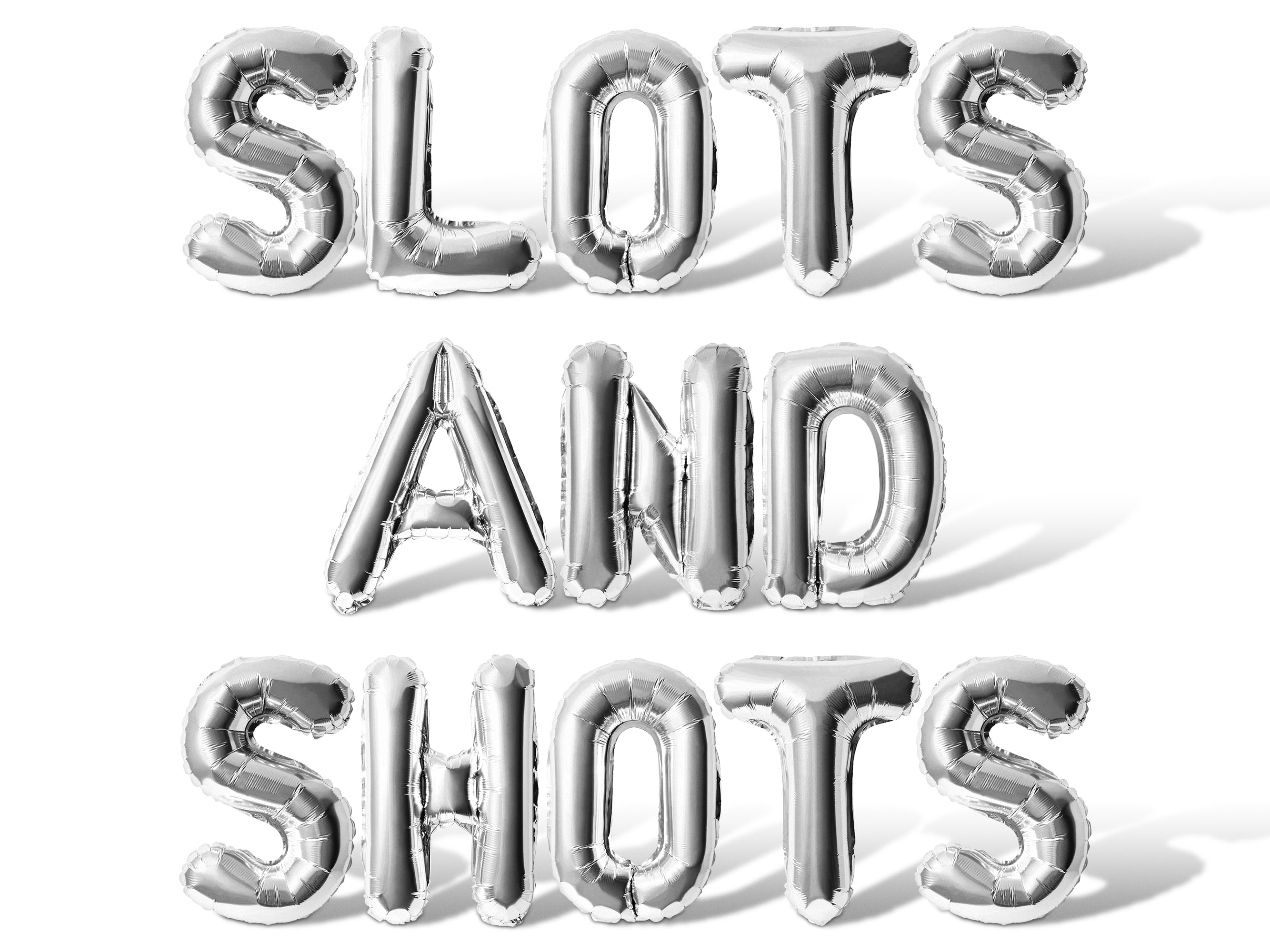 Letter Balloons - SLOTS AND SHOTS 16" Inch Alphabet Letters Foil Mylar ...
