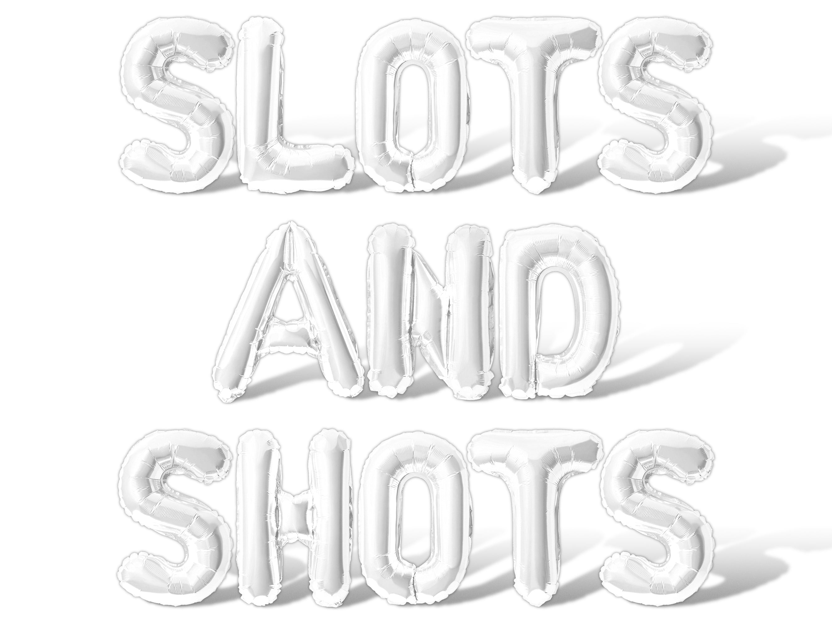 Letter Balloons - SLOTS AND SHOTS 16" Inch Alphabet Letters Foil Mylar ...