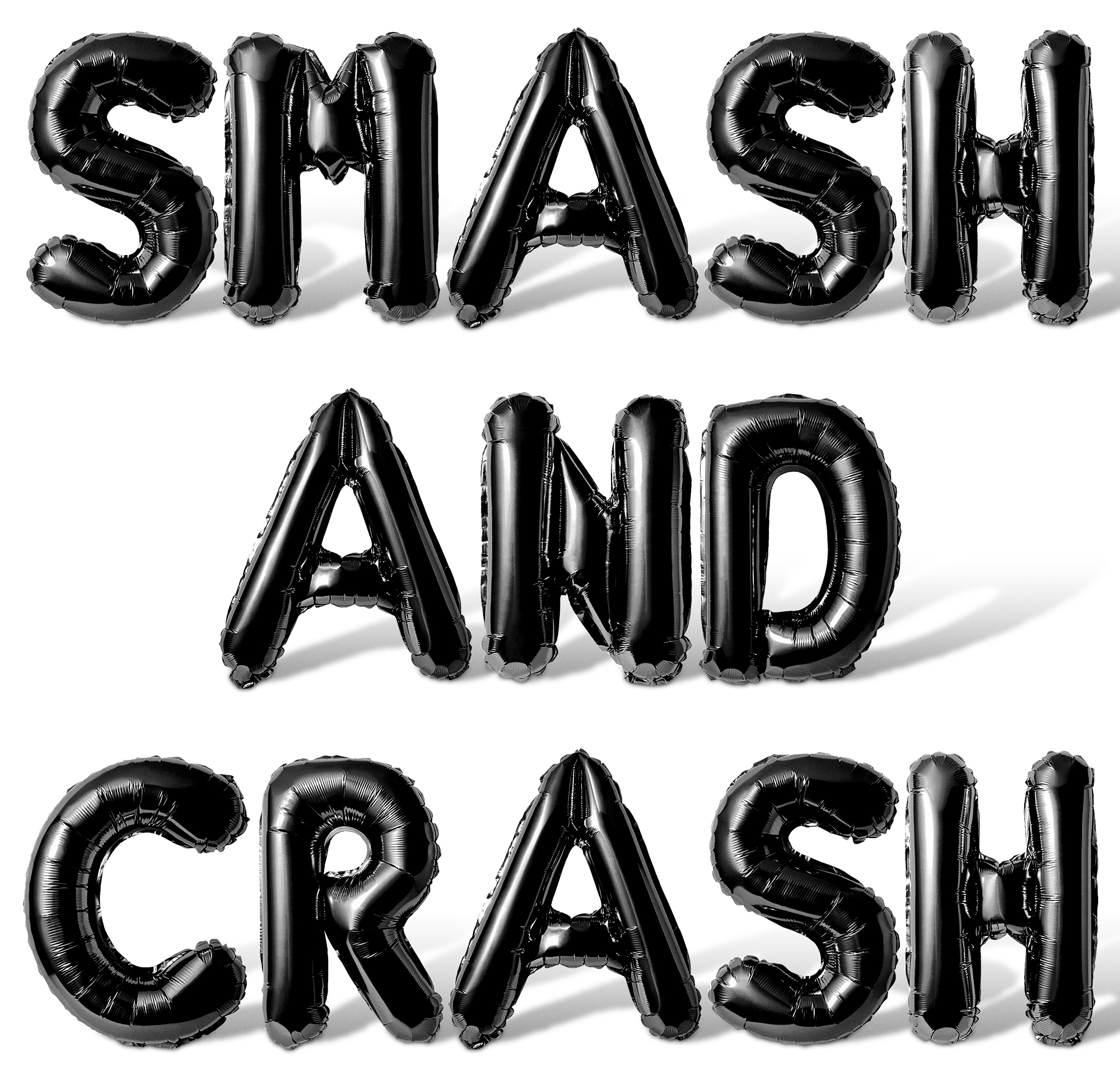 Letter Balloons - SMASH AND CRASH 16" Inch Alphabet Letters Foil Mylar ...