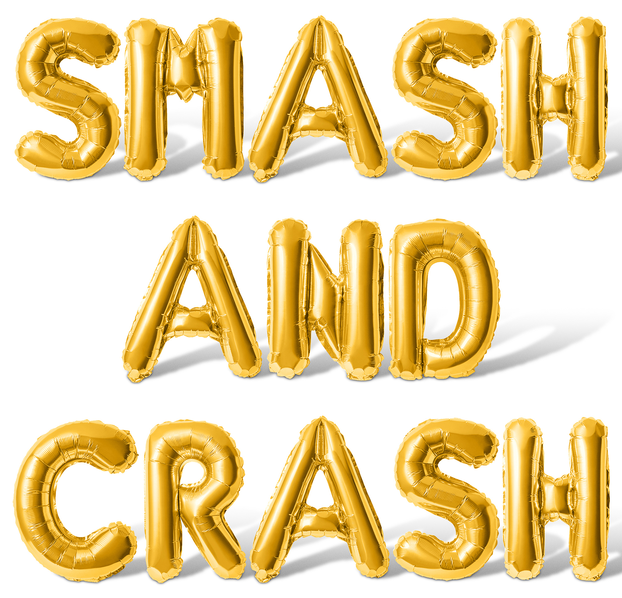 Letter Balloons - SMASH AND CRASH 16" Inch Alphabet Letters Foil Mylar ...