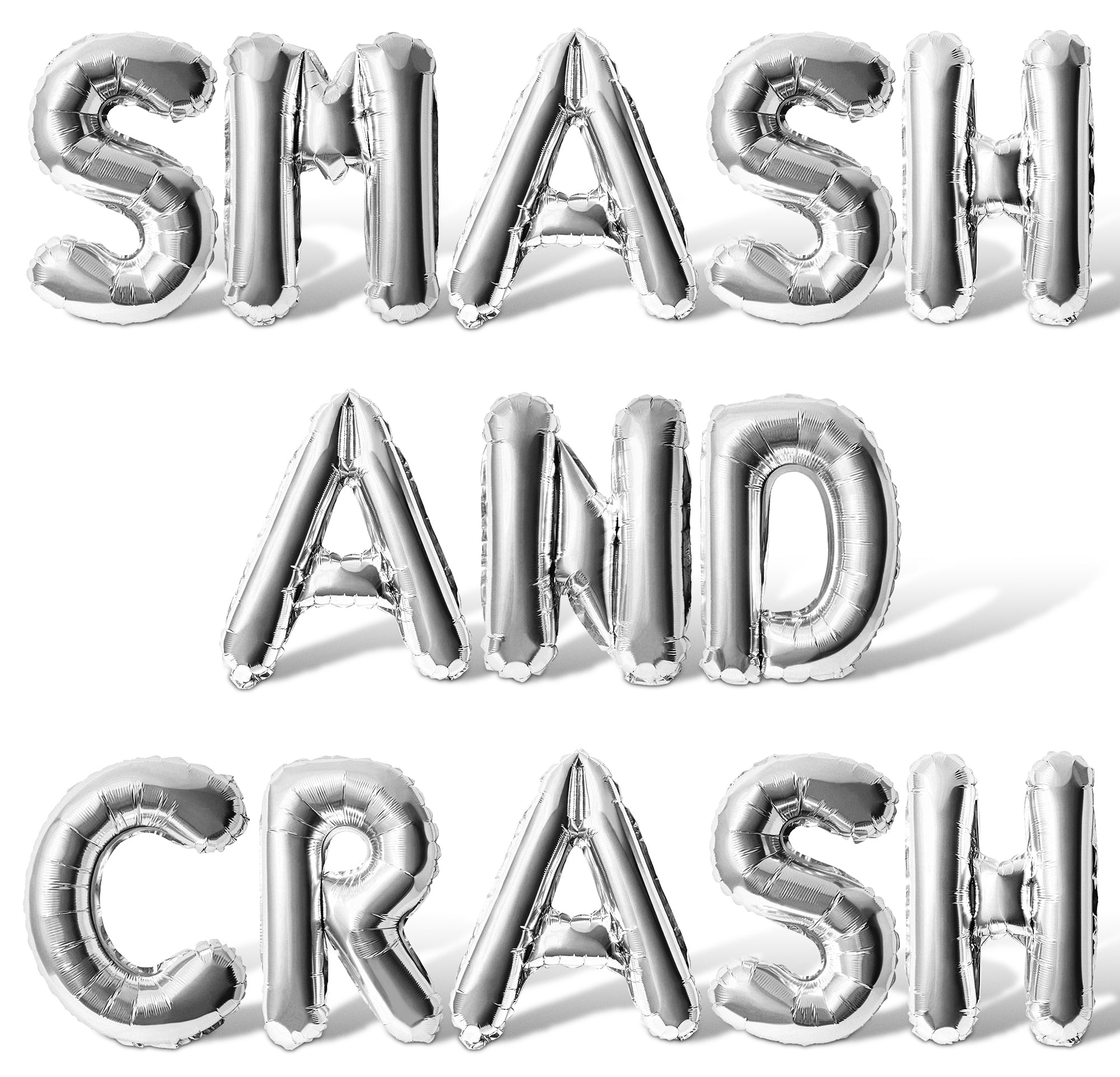 Letter Balloons - SMASH AND CRASH 16" Inch Alphabet Letters Foil Mylar ...