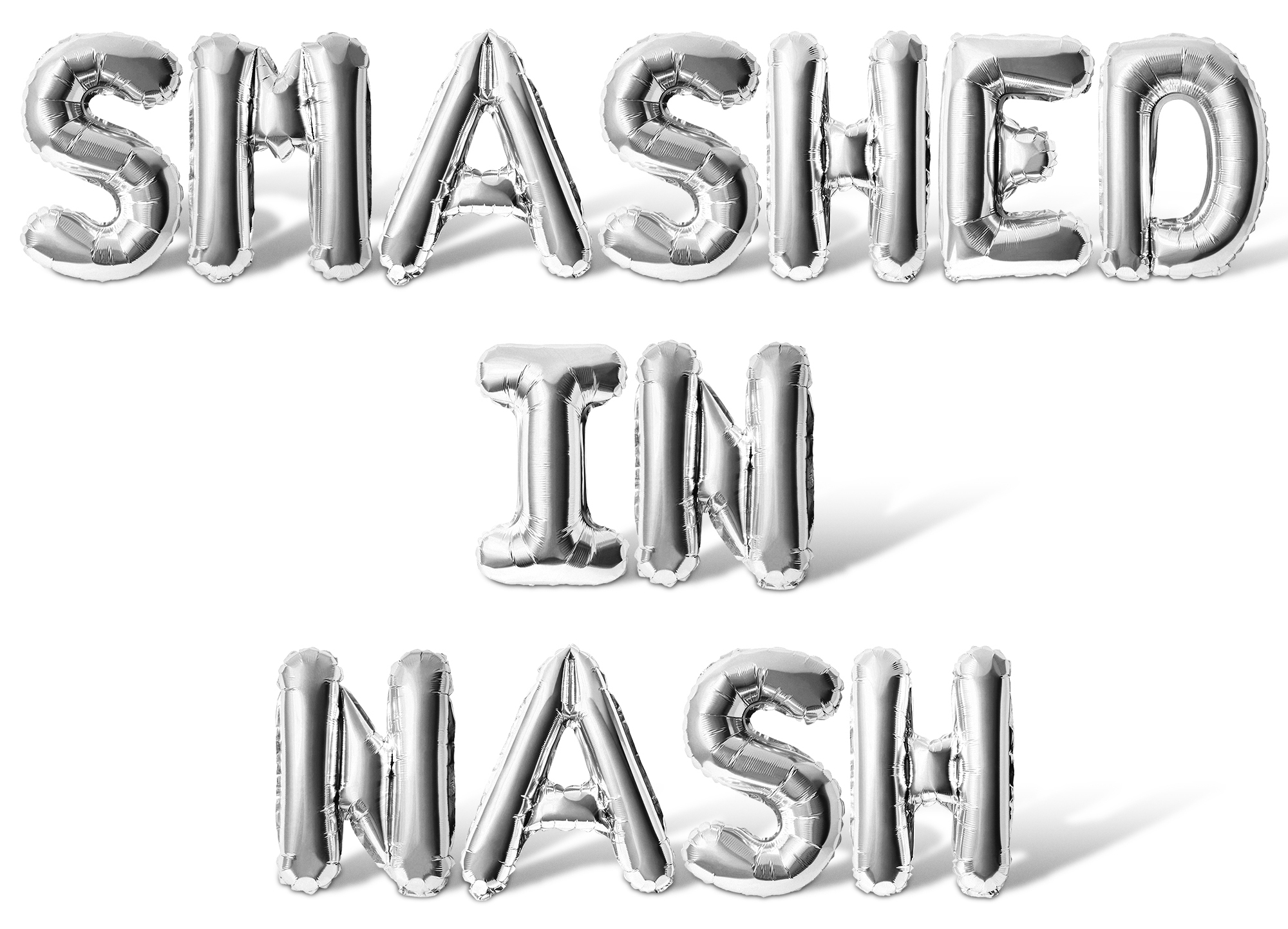 Letter Balloons - SMASHED IN NASH 16" Inch Alphabet Letters Foil Mylar ...