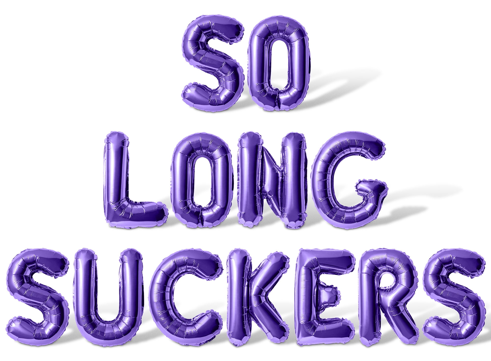 Letter Balloons - SO LONG SUCKERS 16" Inch Alphabet Letters Foil Mylar ...