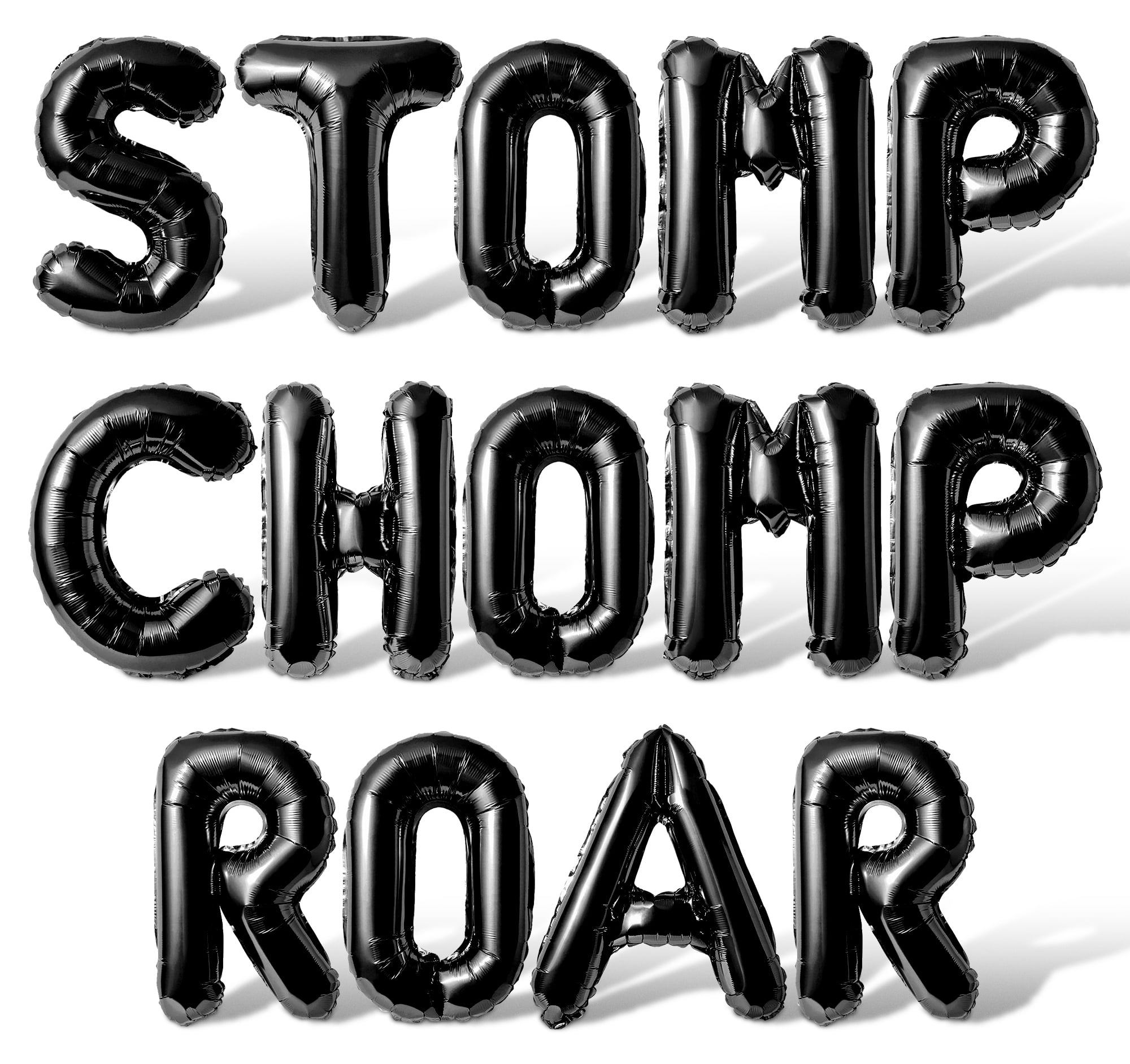 Letter Balloons - STOMP CHOMP ROAR 16" Inch Alphabet Letters Foil Mylar ...