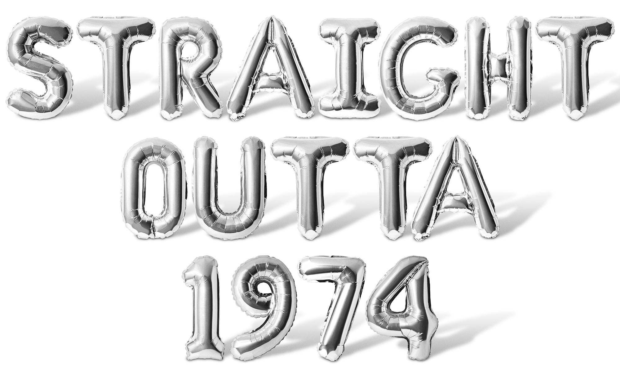Letter Balloons - STRAIGHT OUTTA 1974 16" Inch Alphabet Letters Foil ...