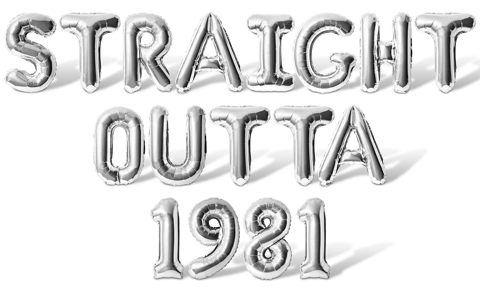 Letter Balloons - STRAIGHT OUTTA 1981 16" Inch Alphabet Letters Foil ...