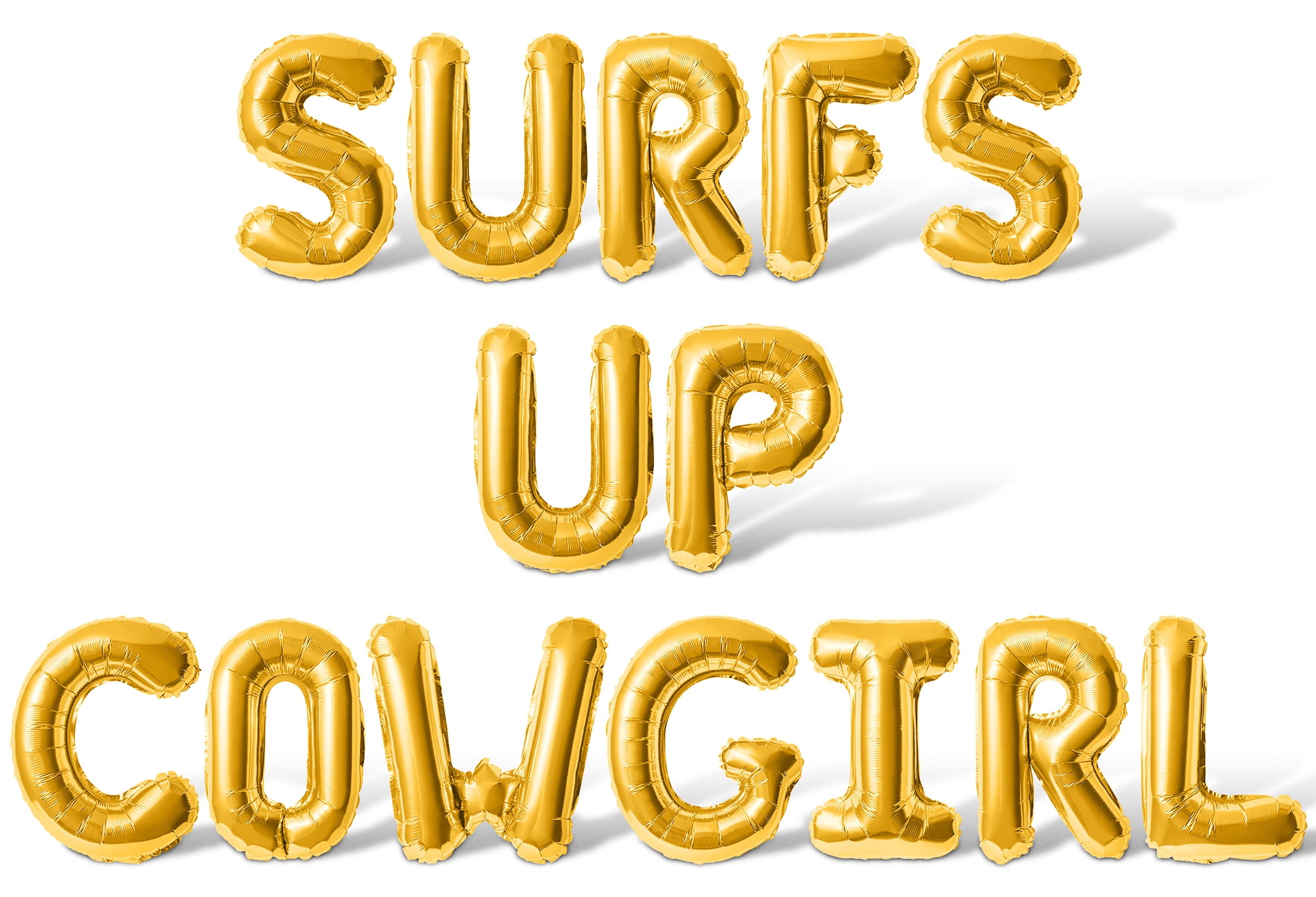 Letter Balloons - SURFS UP COWGIRL 16" Inch Alphabet Letters Foil Mylar ...