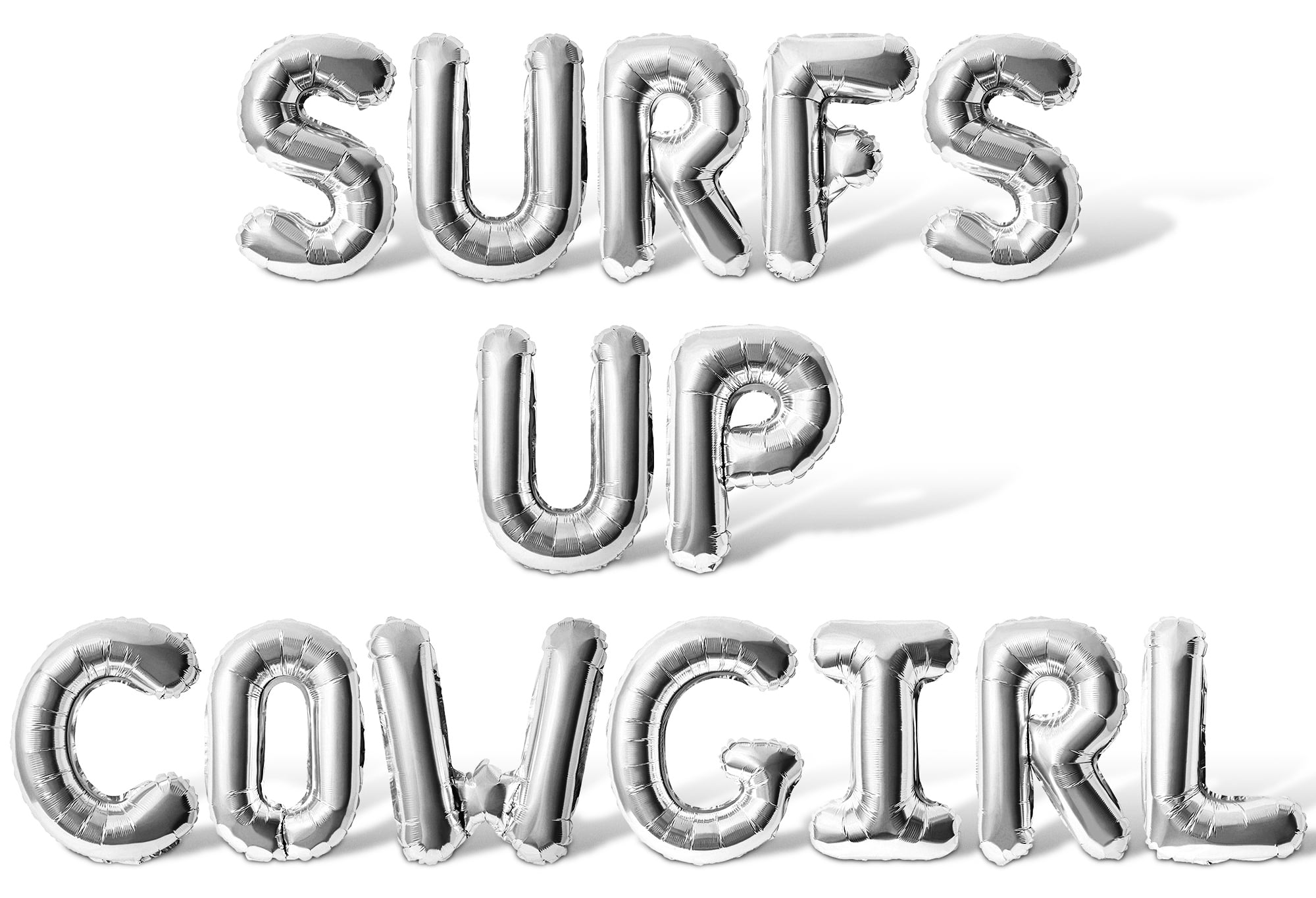 Letter Balloons - SURFS UP COWGIRL 16" Inch Alphabet Letters Foil Mylar ...
