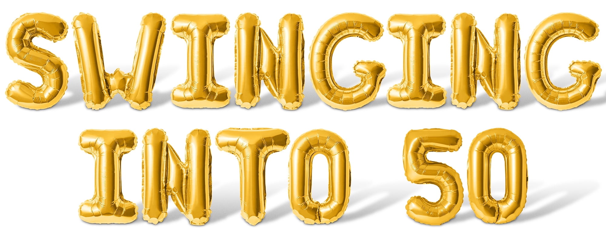 Letter Balloons - SWINGING INTO 50 16" Inch Alphabet Letters Foil Mylar ...