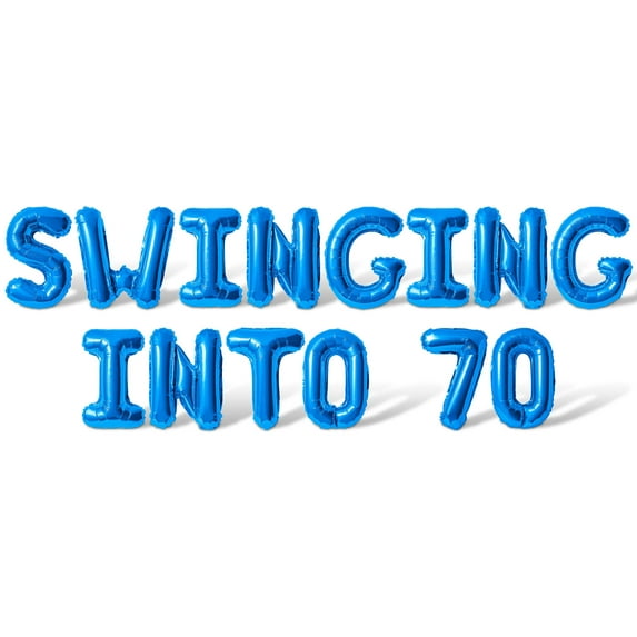 Letter Balloons - SWINGING INTO 70 16" Inch Alphabet Letters Foil Mylar ...