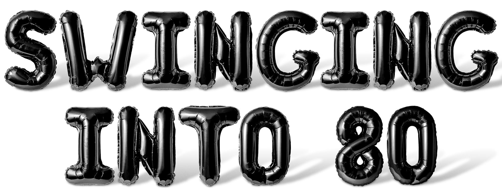 Letter Balloons - SWINGING INTO 80 16" Inch Alphabet Letters Foil Mylar ...