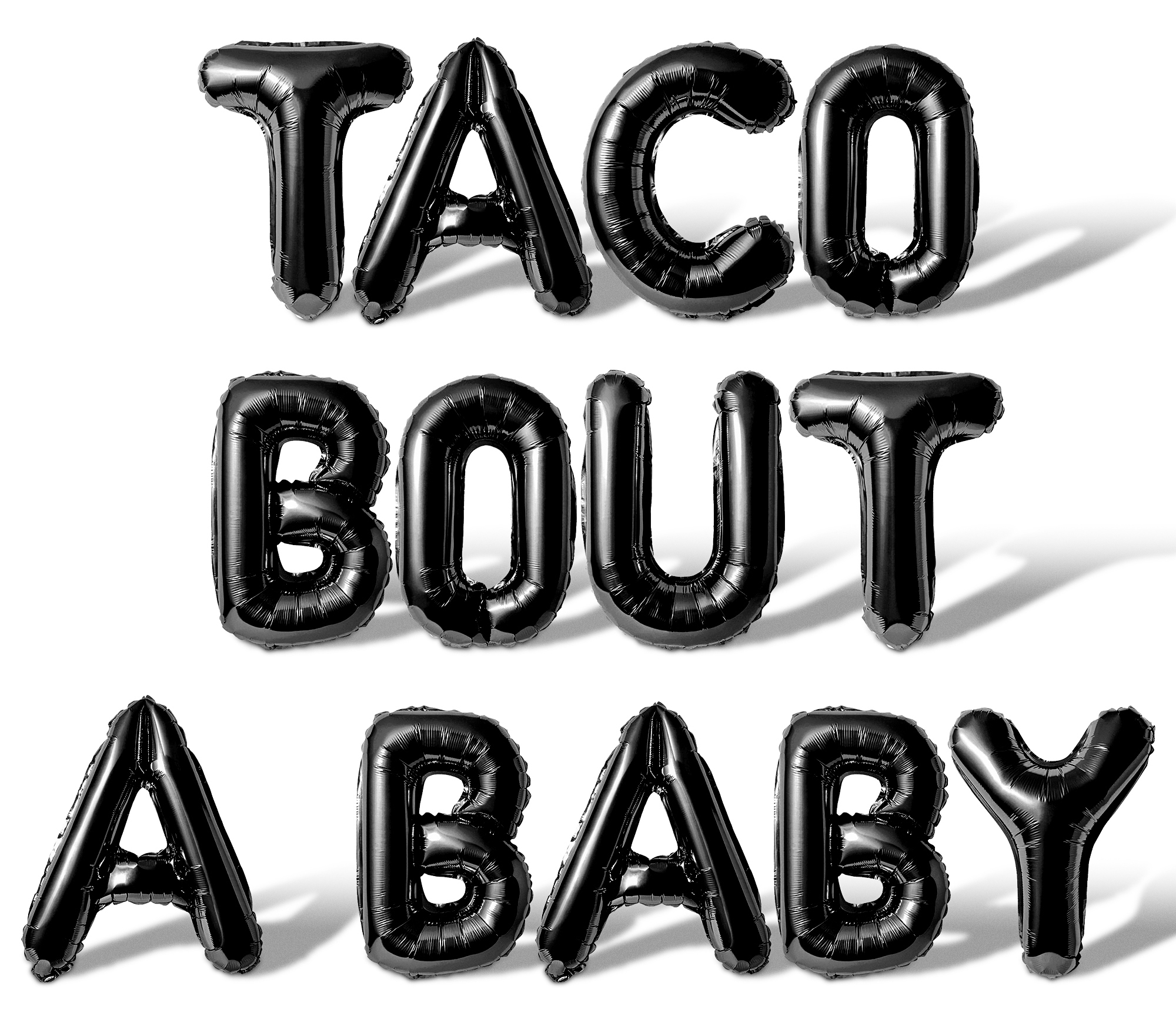 Letter Balloons - TACO BOUT A BABY 16" Inch Alphabet Letters Foil Mylar ...