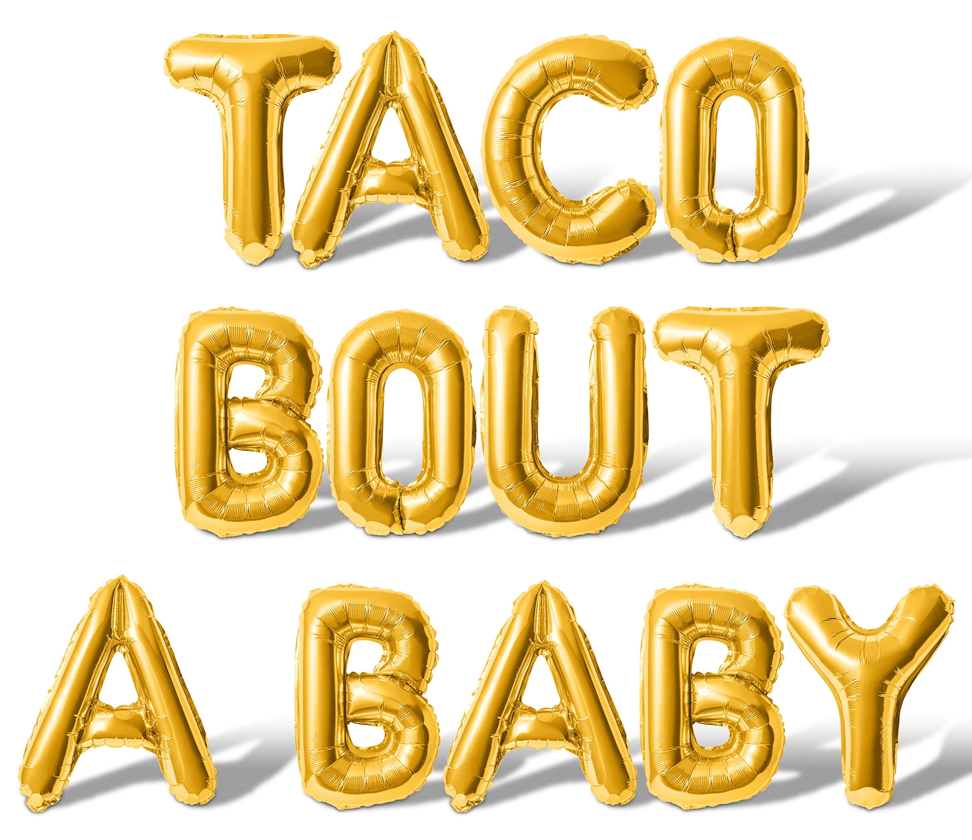 Letter Balloons - TACO BOUT A BABY 16" Inch Alphabet Letters Foil Mylar ...