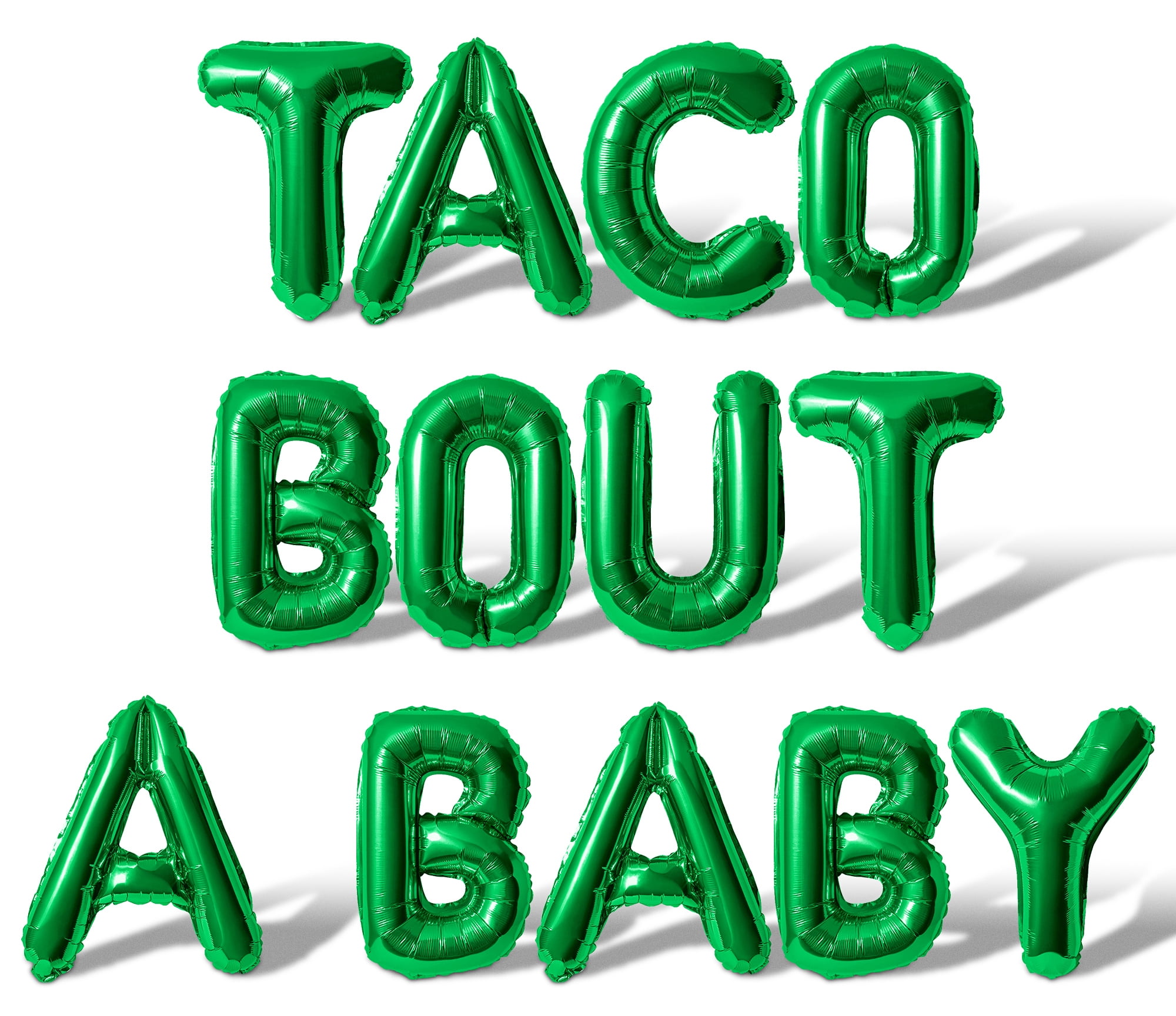 Letter Balloons - TACO BOUT A BABY 16" Inch Alphabet Letters Foil Mylar ...