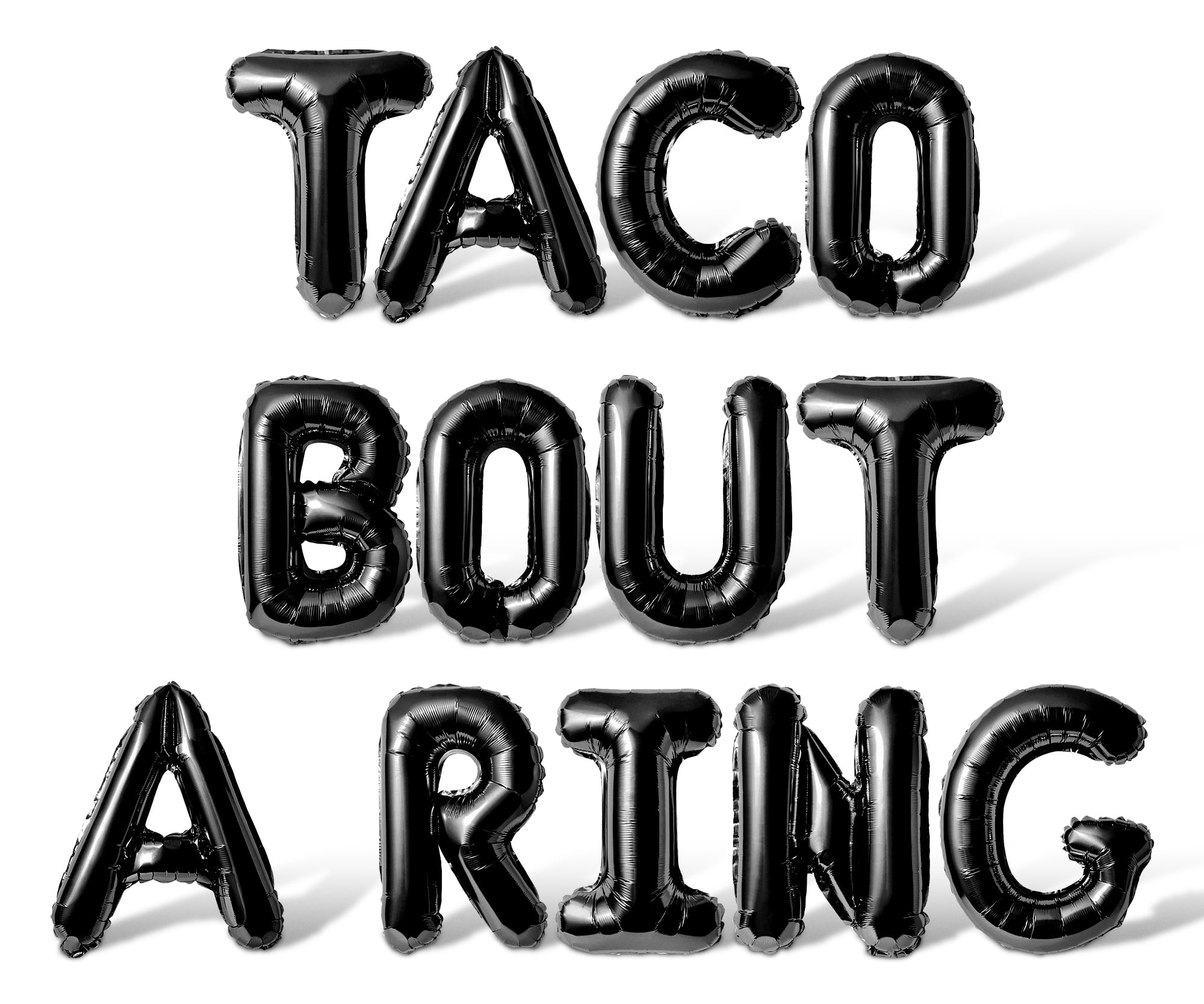 Letter Balloons - TACO BOUT A RING 16" Inch Alphabet Letters Foil Mylar ...