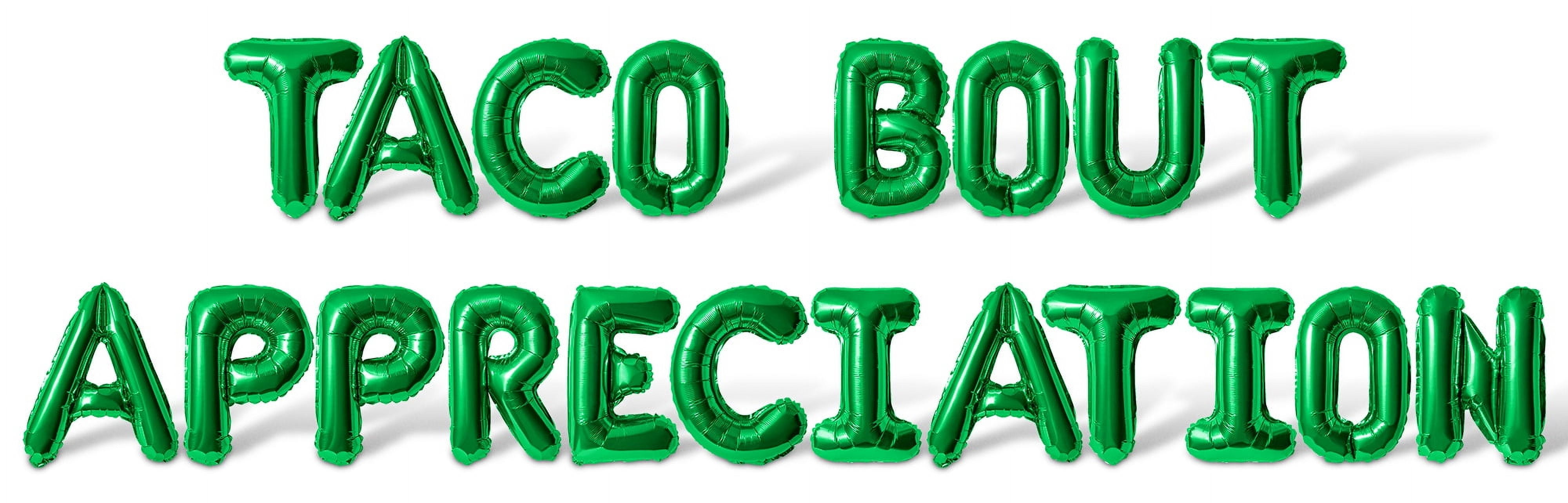 Letter Balloons - TACO BOUT APPRECIATION 16" Inch Alphabet Letters Foil ...