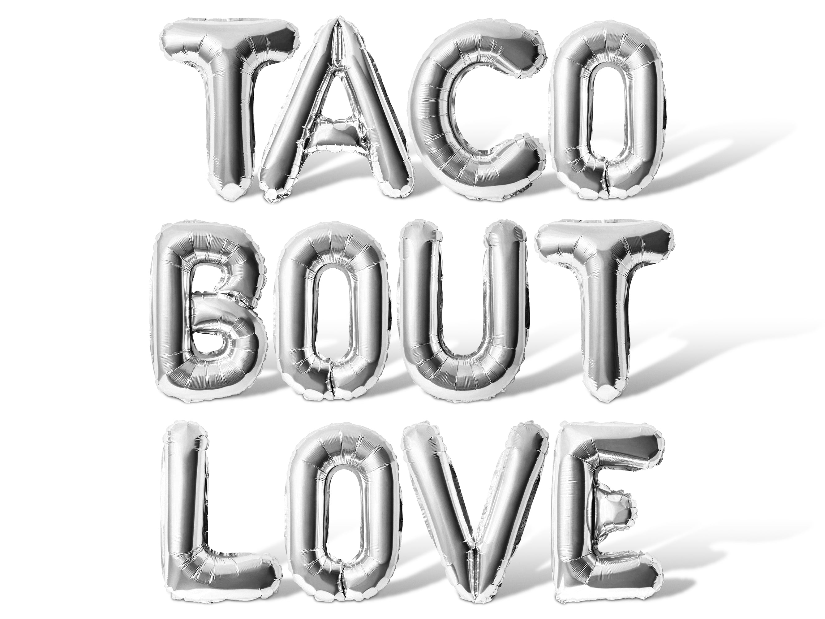 Letter Balloons - TACO BOUT LOVE 16" Inch Alphabet Letters Foil Mylar ...