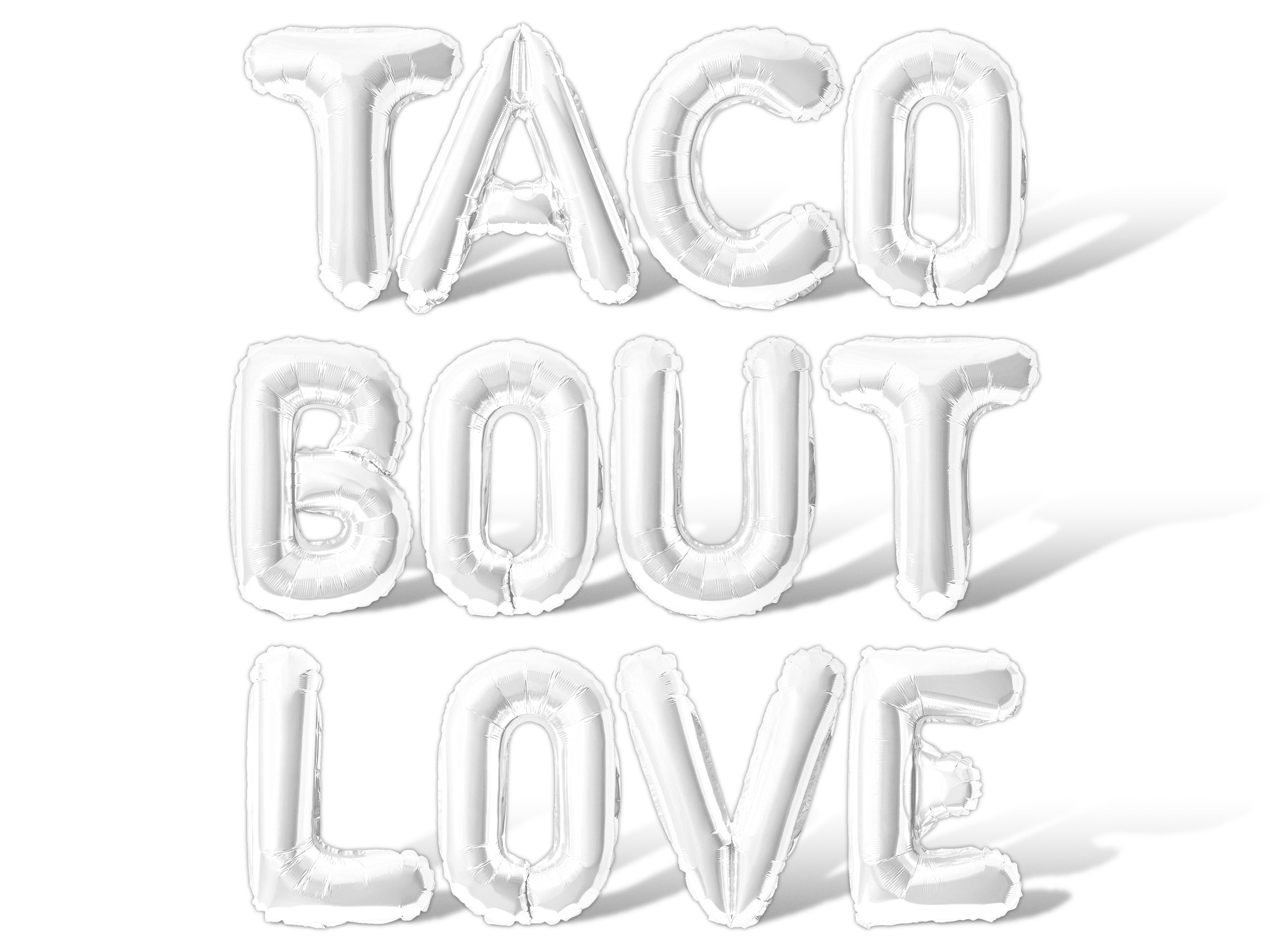 Letter Balloons - TACO BOUT LOVE 16" Inch Alphabet Letters Foil Mylar ...