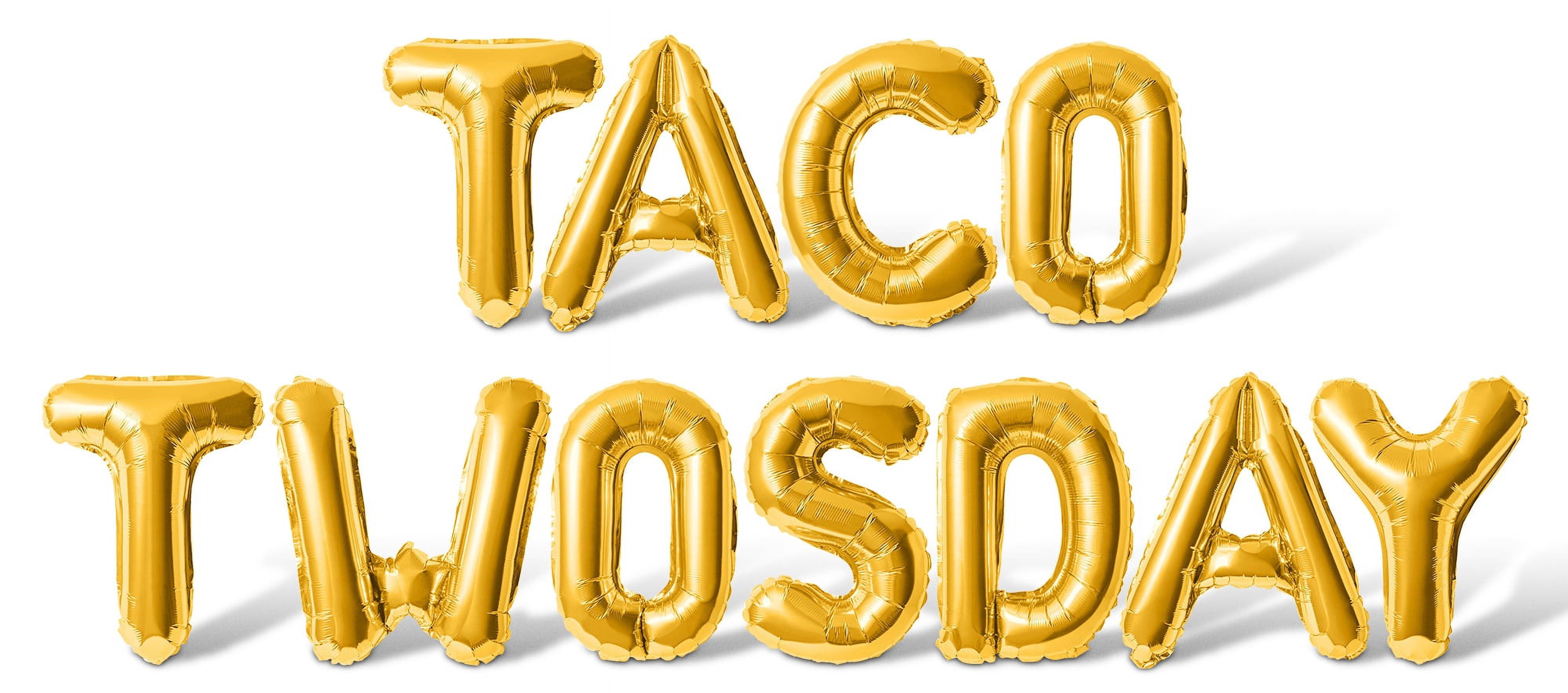 Letter Balloons - TACO TWOSDAY 16" Inch Alphabet Letters Foil Mylar ...