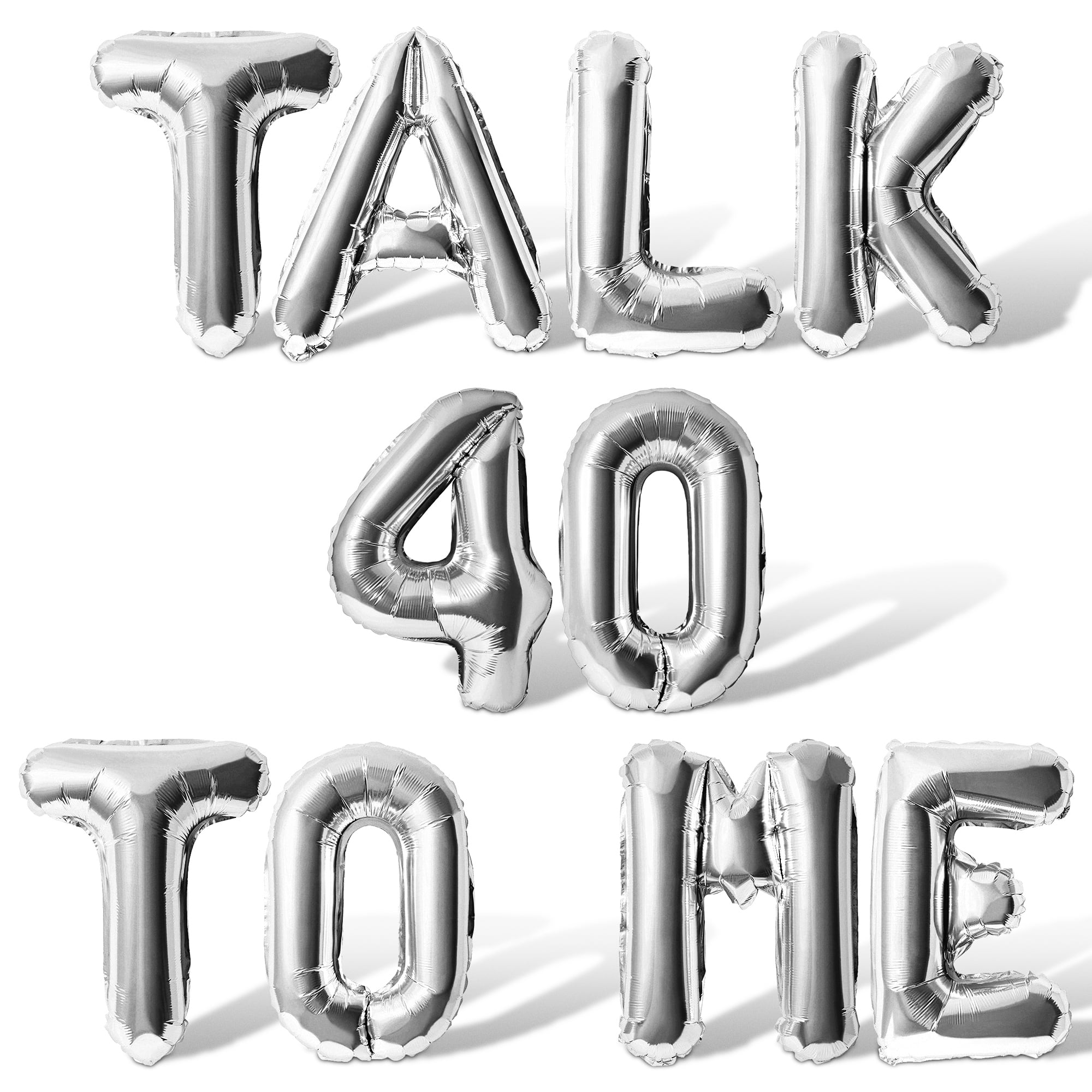 Letter Balloons - TALK 40 TO ME 16" Inch Alphabet Letters Foil Mylar ...