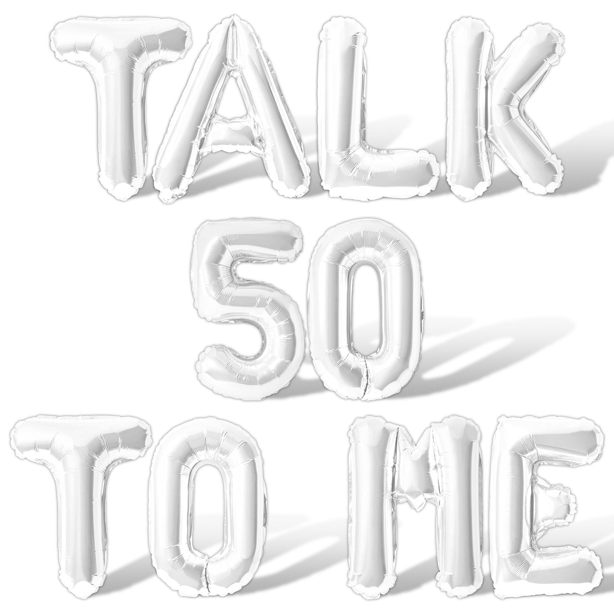 Letter Balloons - TALK 50 TO ME 16" Inch Alphabet Letters Foil Mylar ...