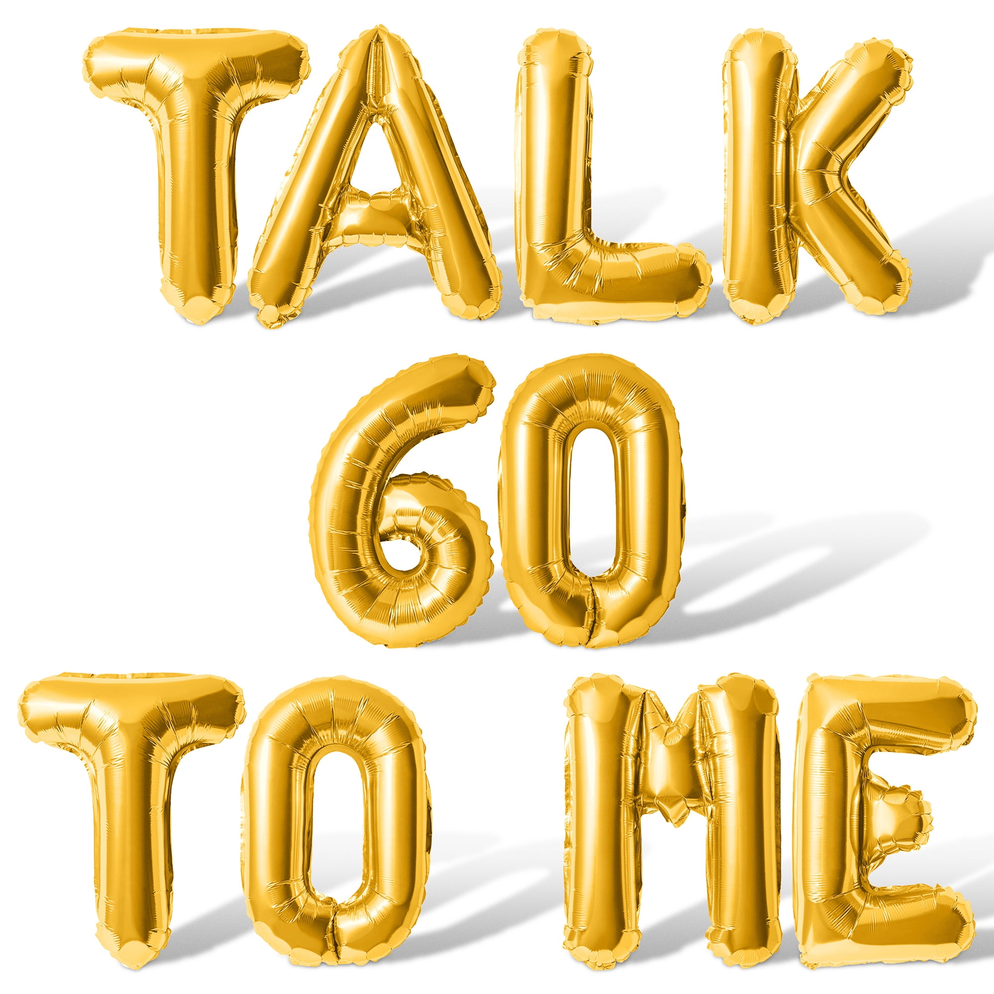 Letter Balloons - TALK 60 TO ME 16" Inch Alphabet Letters Foil Mylar ...