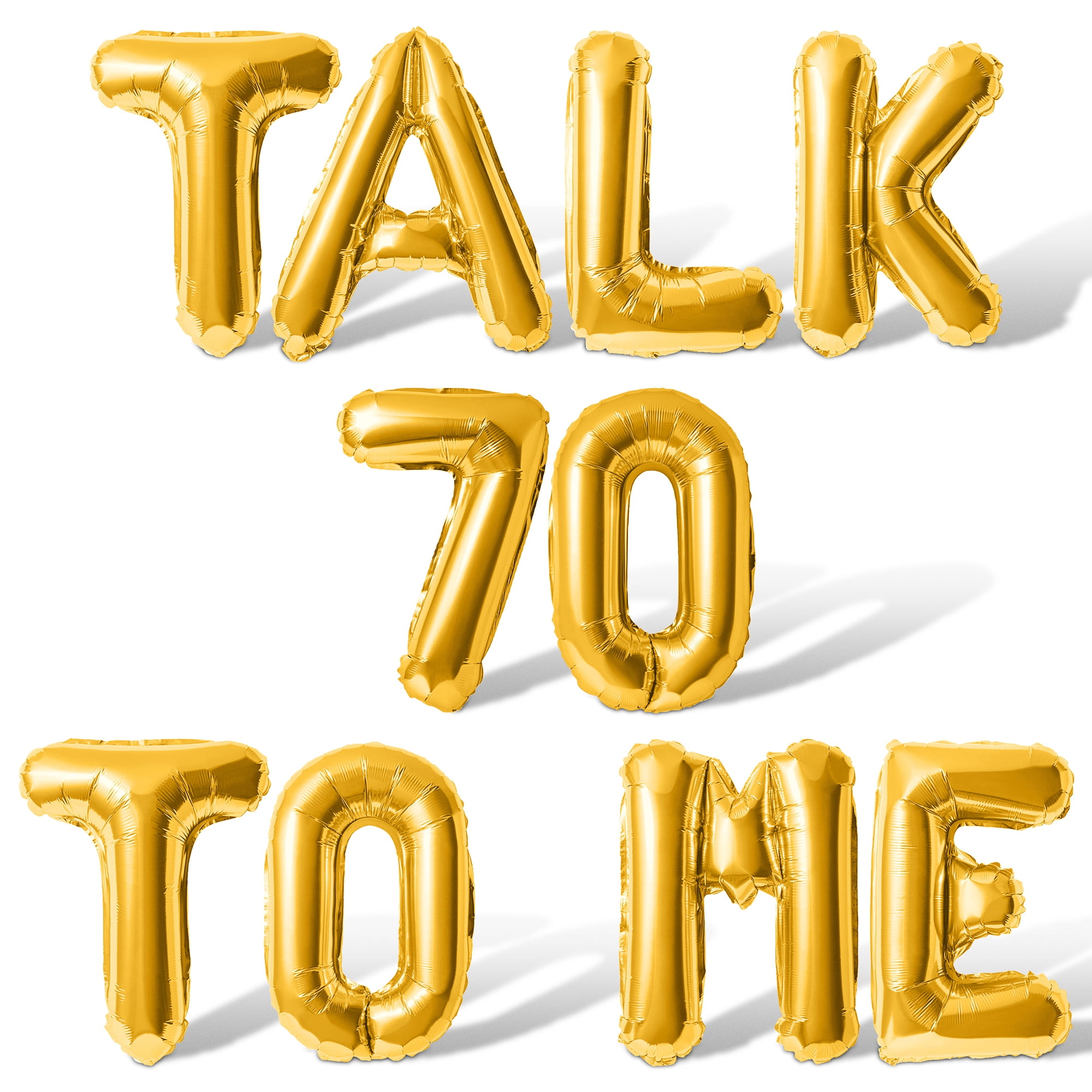 Letter Balloons - TALK 70 TO ME 16" Inch Alphabet Letters Foil Mylar ...