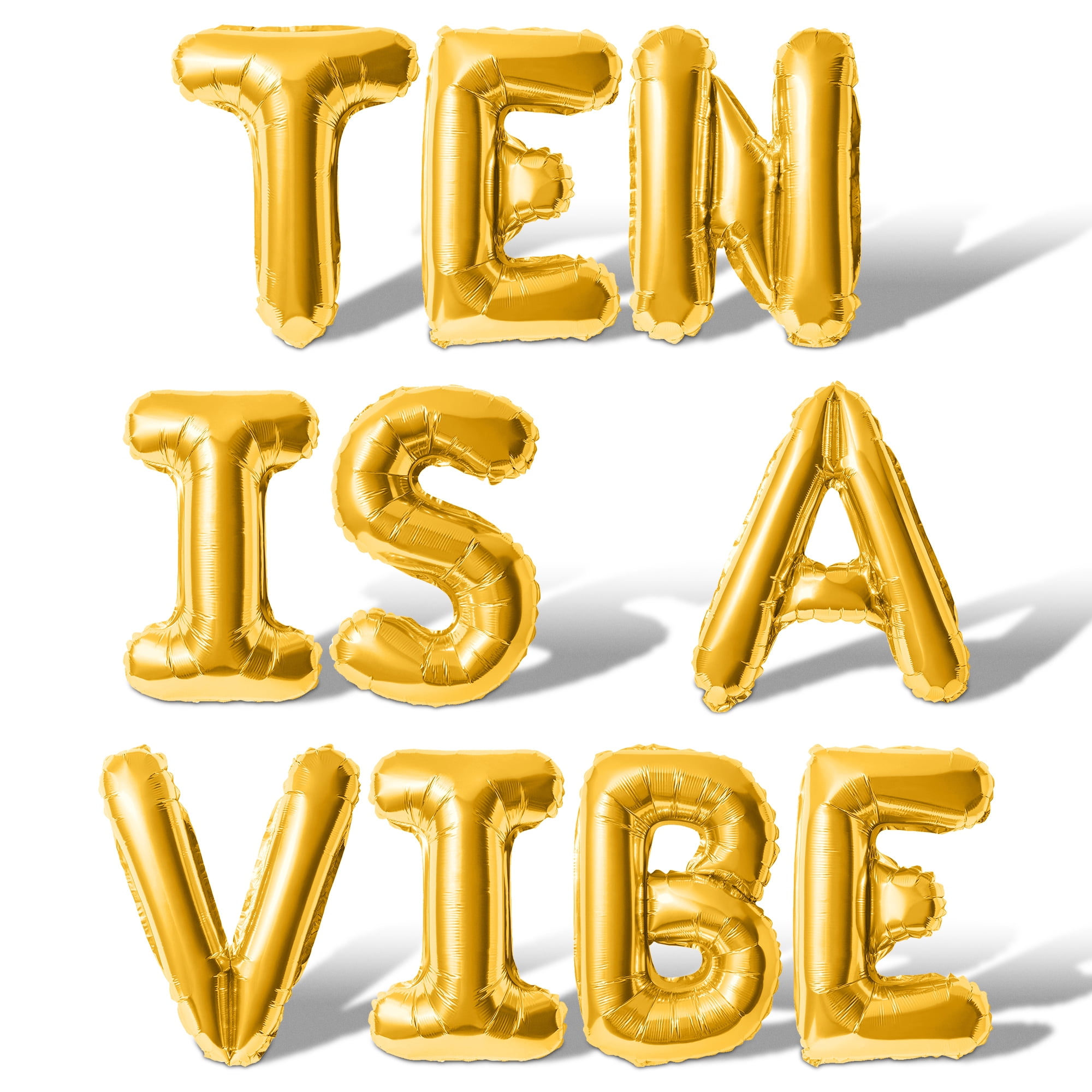 Letter Balloons - TEN IS A VIBE 16" Inch Alphabet Letters Foil Mylar ...