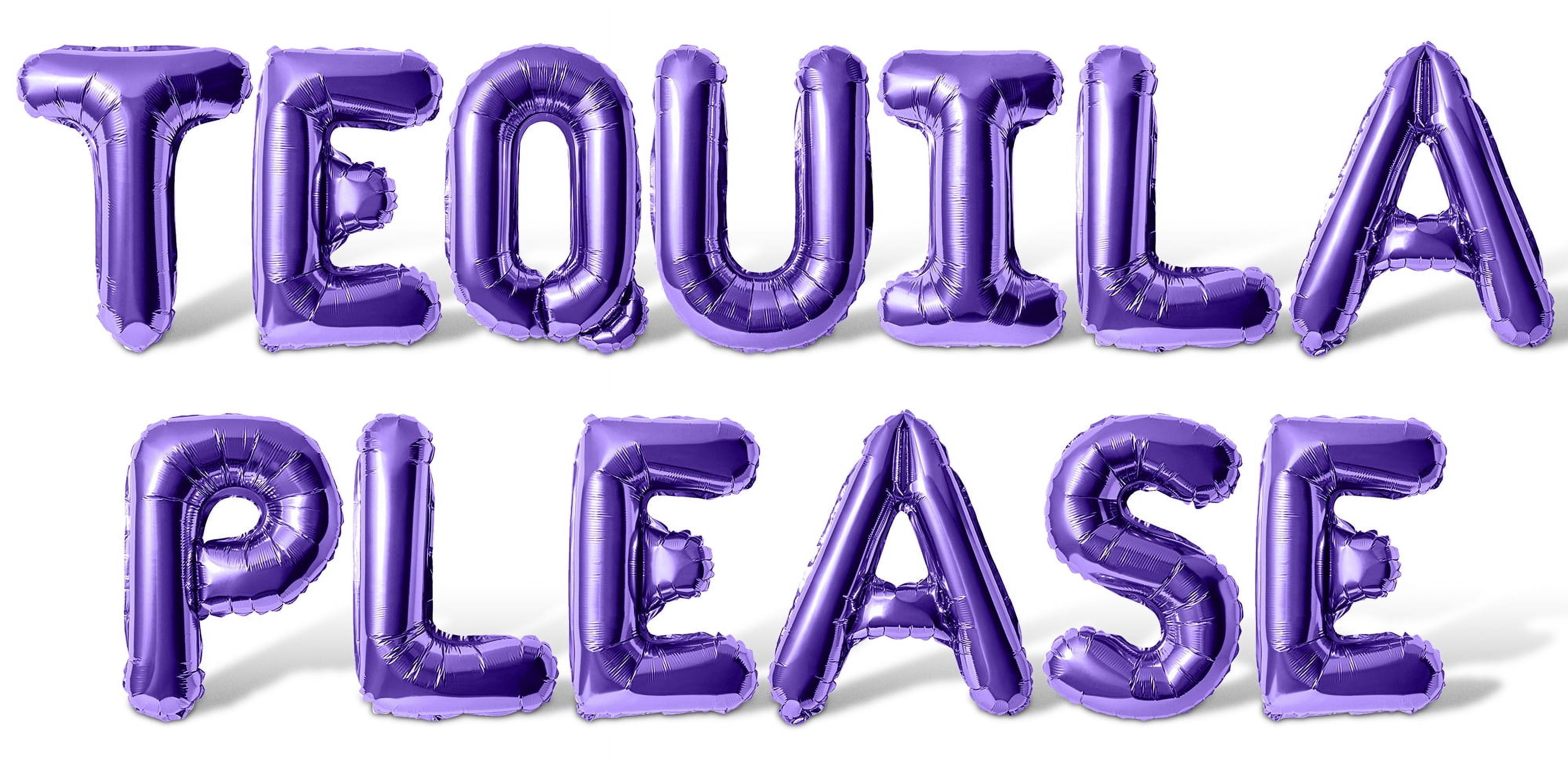 Letter Balloons - TEQUILA PLEASE 16" Inch Alphabet Letters Foil Mylar ...