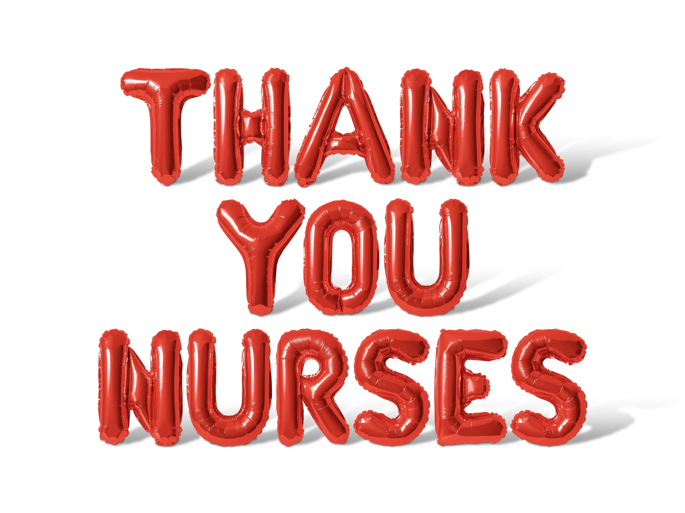 Letter Balloons - THANK YOU NURSES 16" Inch Alphabet Letters Foil Mylar ...