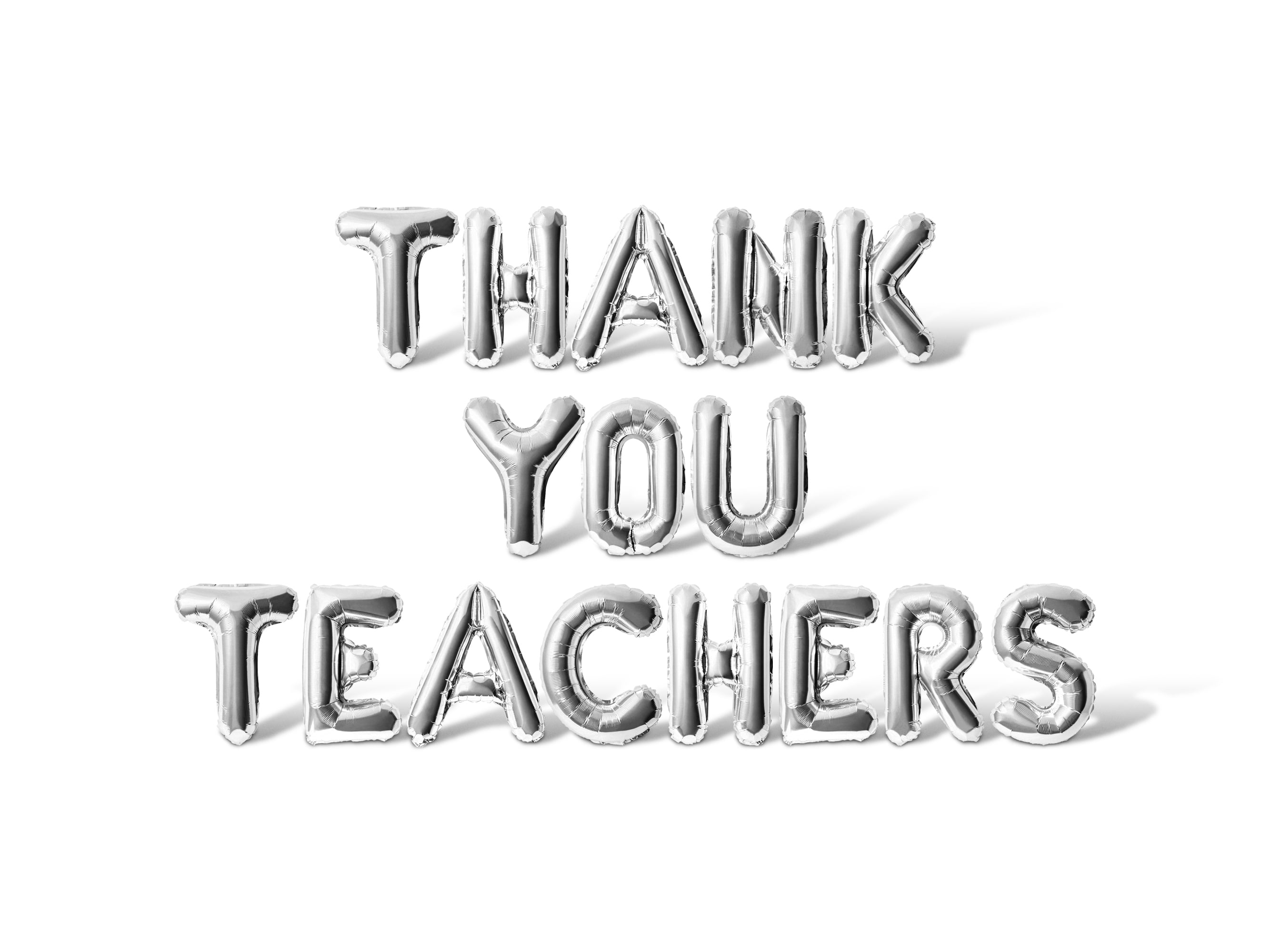 Letter Balloons - THANK YOU TEACHERS 16" Inch Alphabet Letters Foil ...