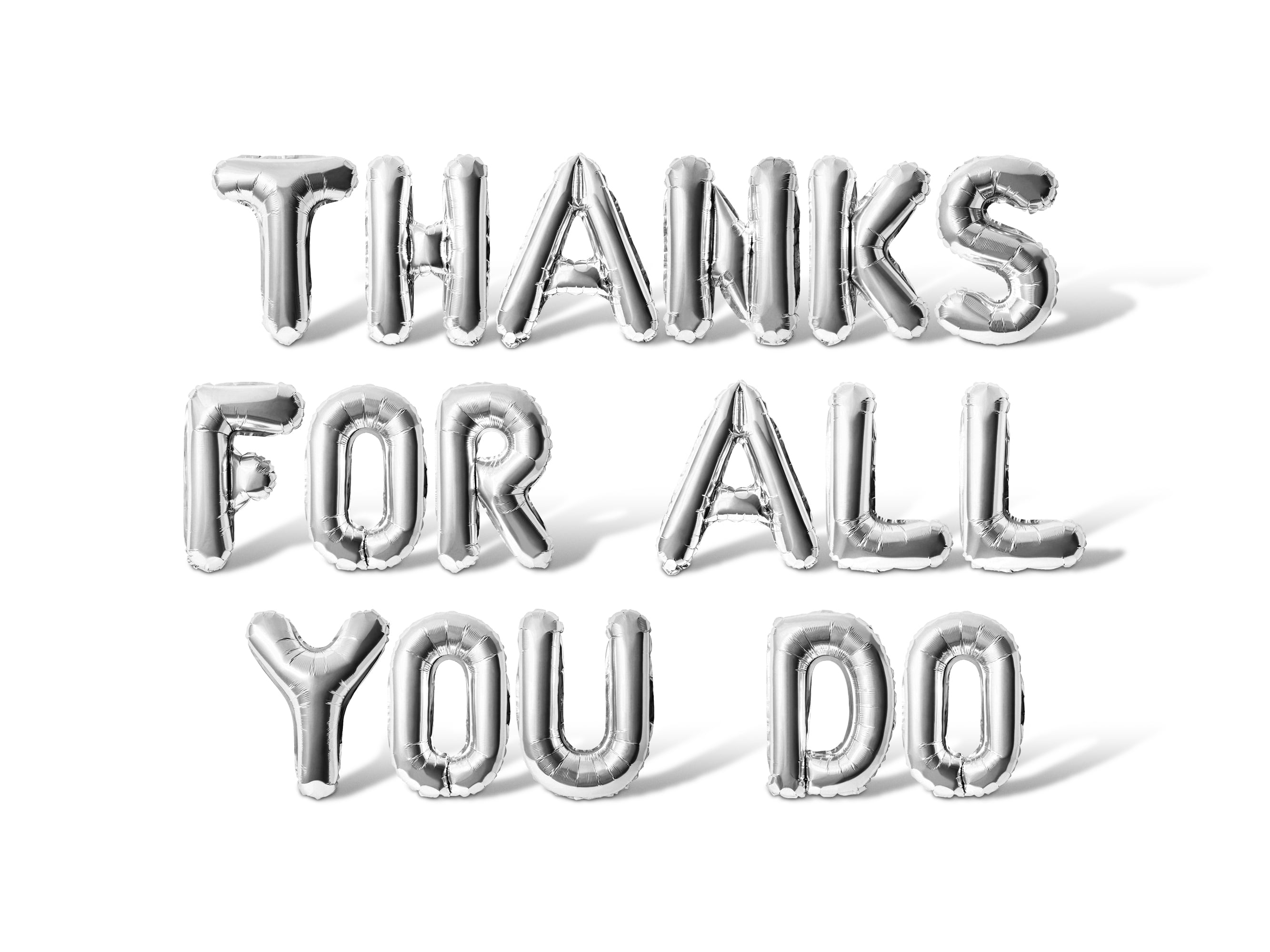 Letter Balloons - THANKS FOR ALL YOU DO 16" Inch Alphabet Letters Foil ...