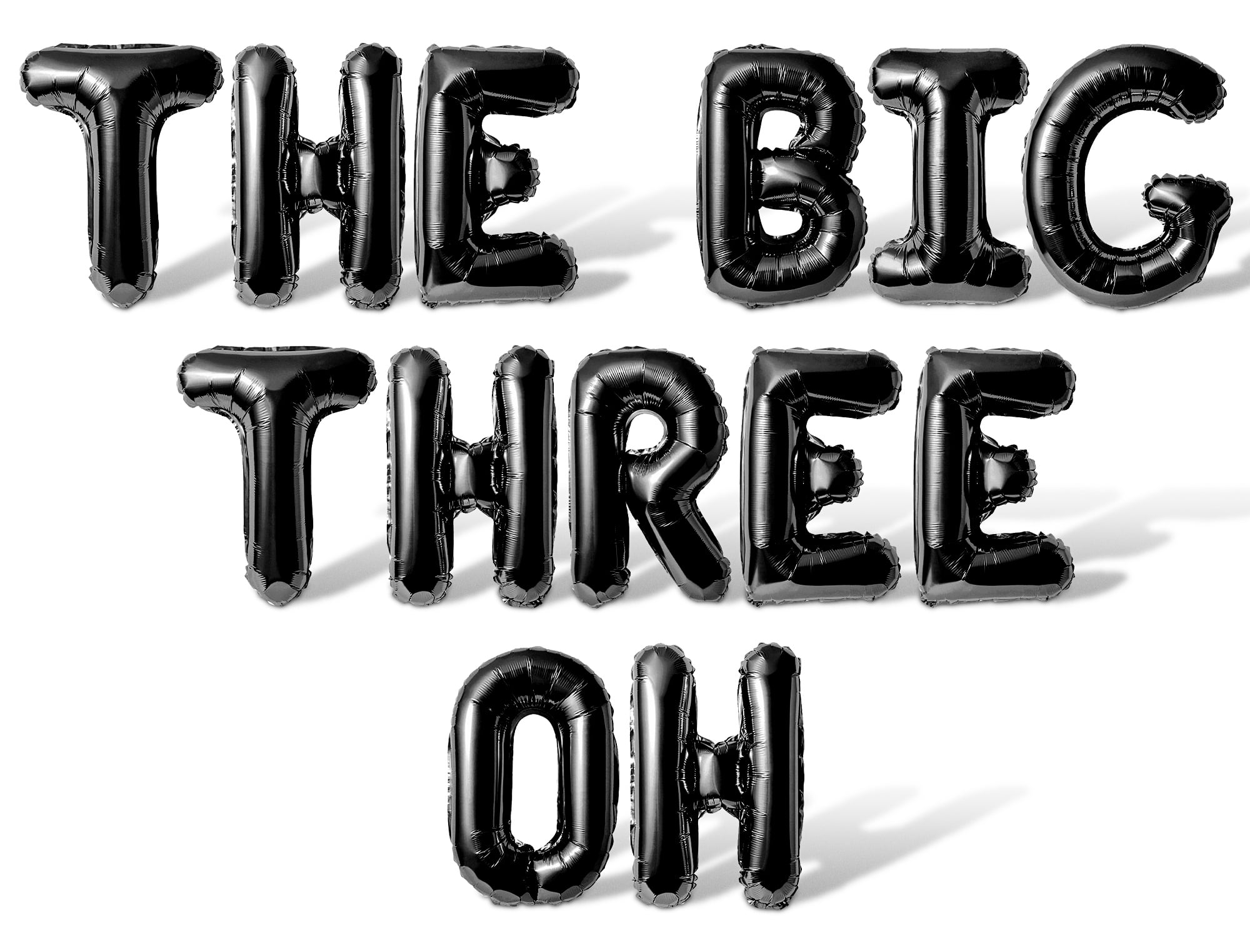 Letter Balloons - THE BIG THREE OH 16" Inch Alphabet Letters Foil Mylar ...