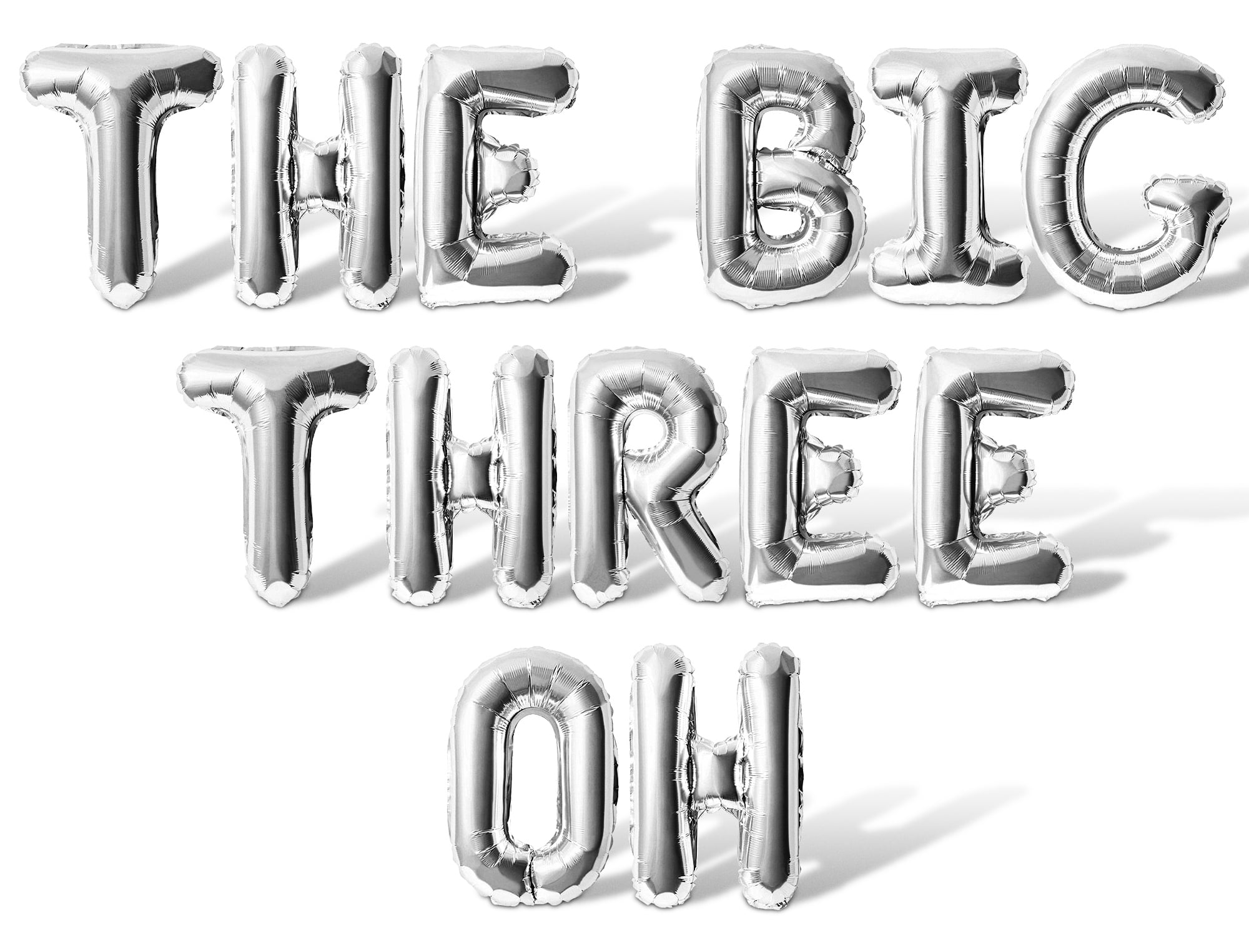 Letter Balloons - THE BIG THREE OH 16" Inch Alphabet Letters Foil Mylar ...