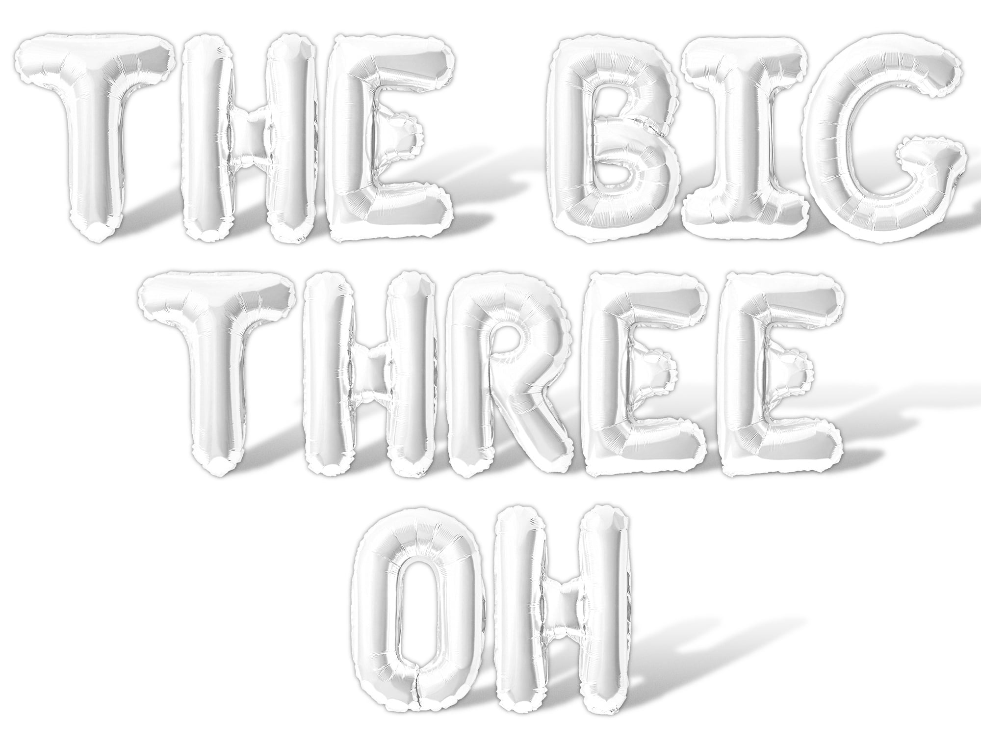 Letter Balloons - THE BIG THREE OH 16" Inch Alphabet Letters Foil Mylar ...