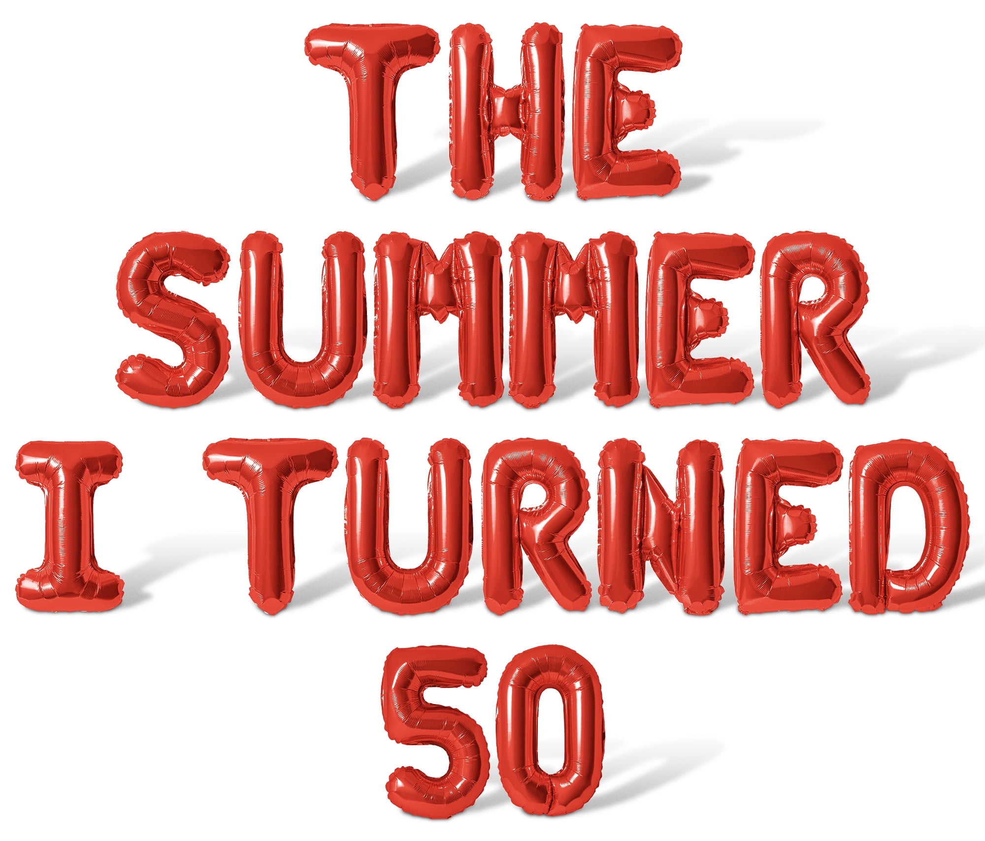 Letter Balloons - THE SUMMER I TURNED 50 16" Inch Alphabet Letters Foil ...