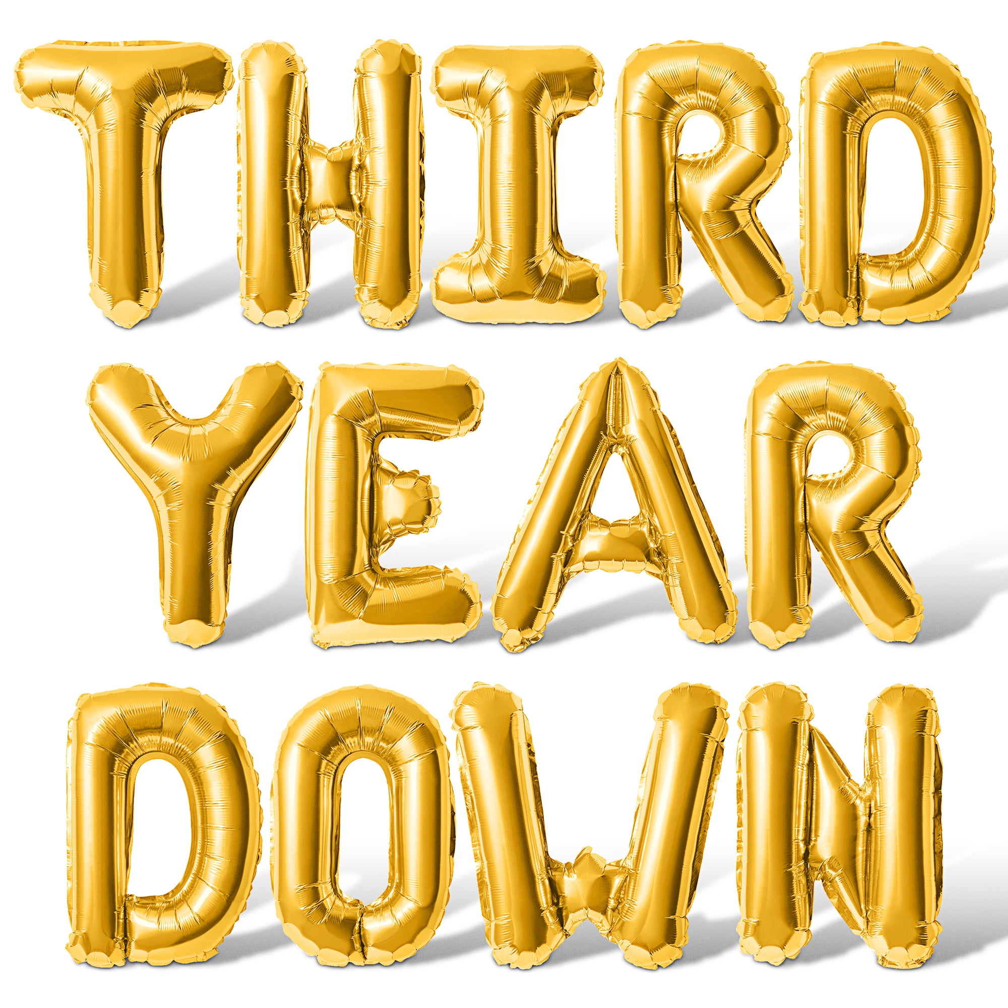Letter Balloons - THIRD YEAR DOWN 16" Inch Alphabet Letters Foil Mylar ...