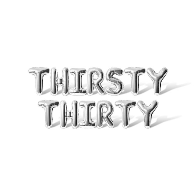Letter Balloons - THIRSTY THIRTY 16" Inch Alphabet Letters Foil Mylar ...