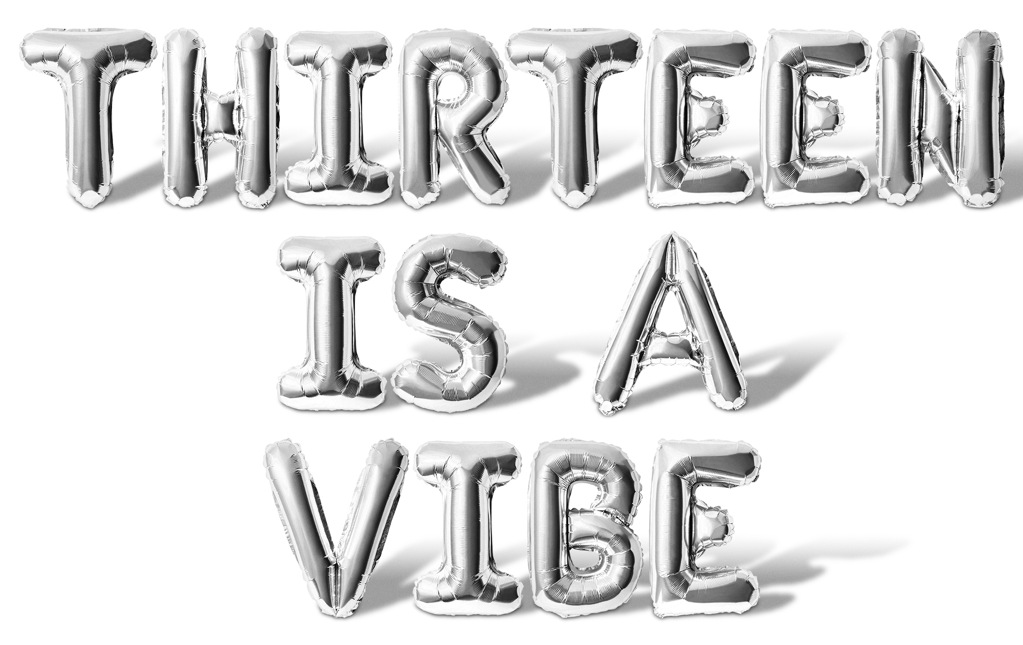 Letter Balloons - THIRTEEN IS A VIBE 16" Inch Alphabet Letters Foil ...