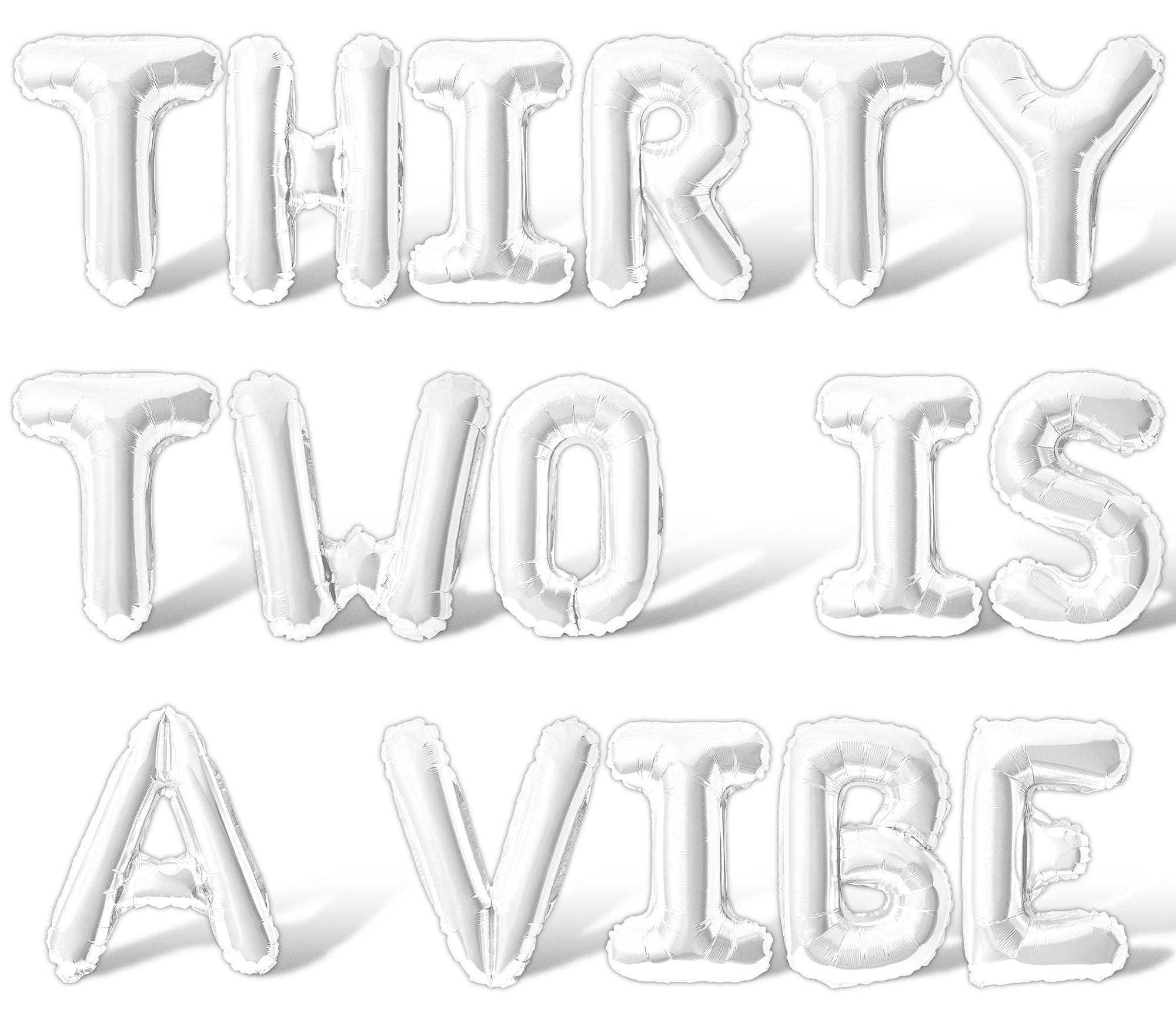 Letter Balloons - THIRTY TWO IS A VIBE 16" Inch Alphabet Letters Foil ...