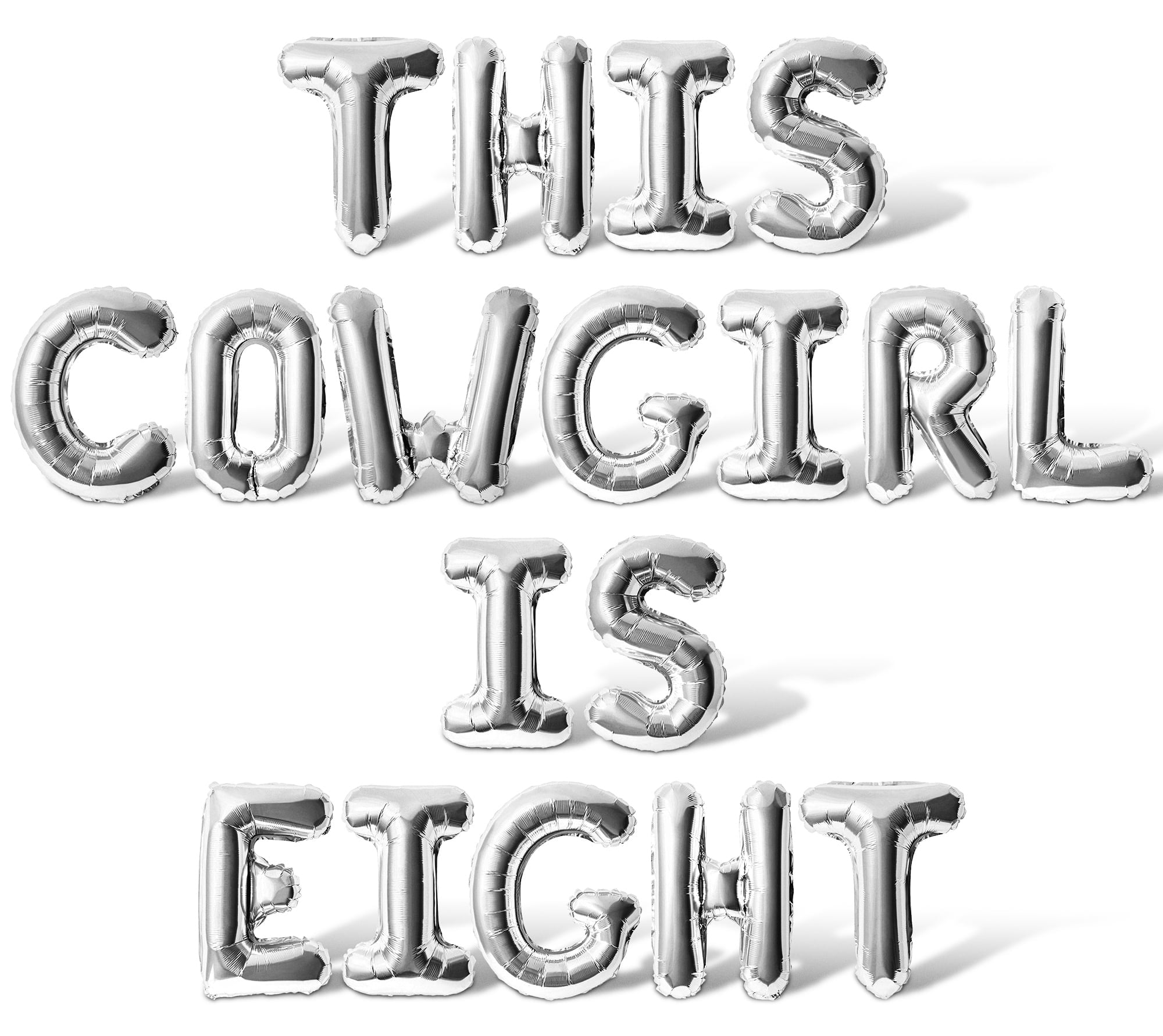 Letter Balloons - THIS COWGIRL IS EIGHT 16" Inch Alphabet Letters Foil ...