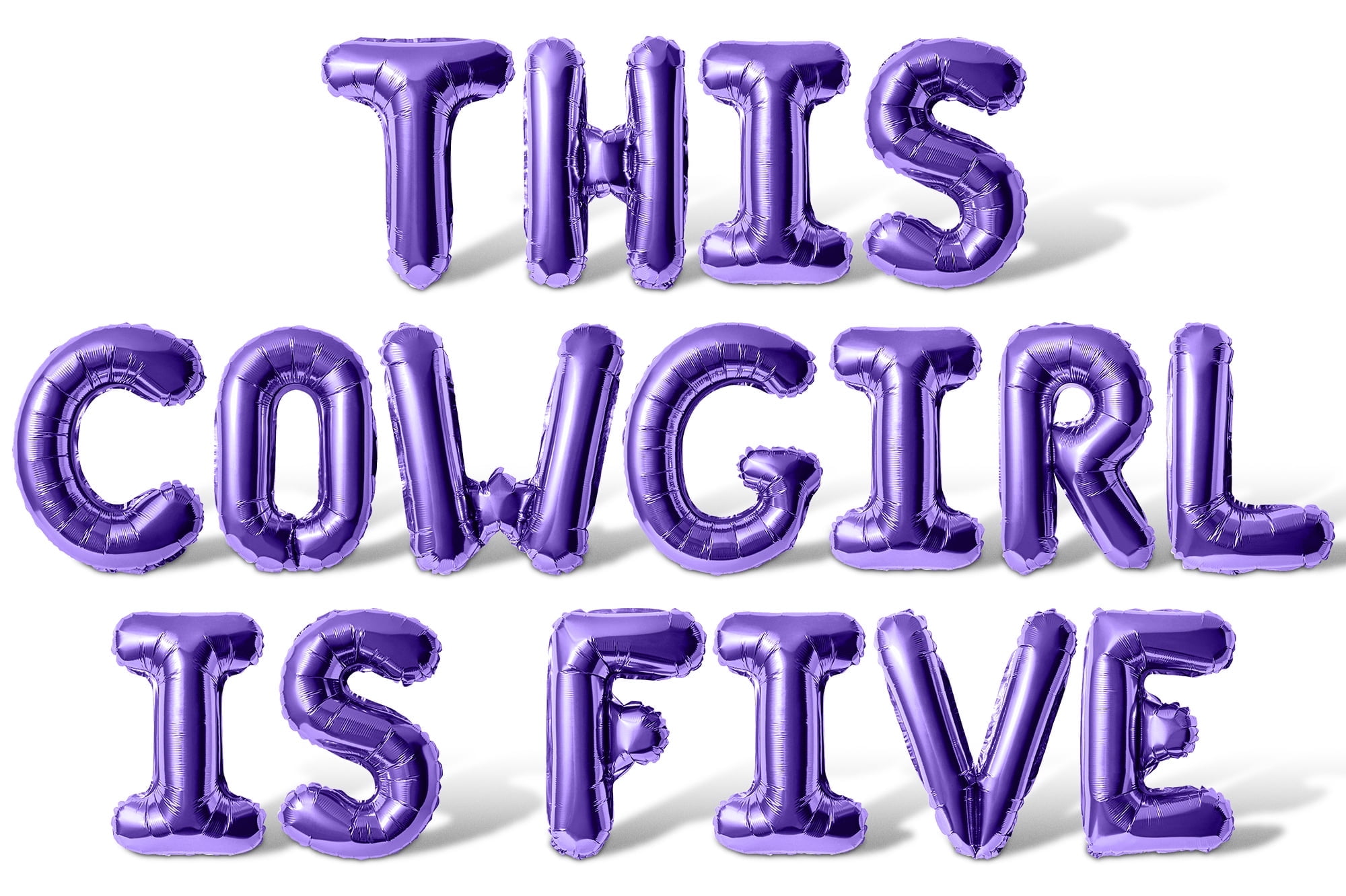 Letter Balloons - THIS COWGIRL IS FIVE 16" Inch Alphabet Letters Foil ...